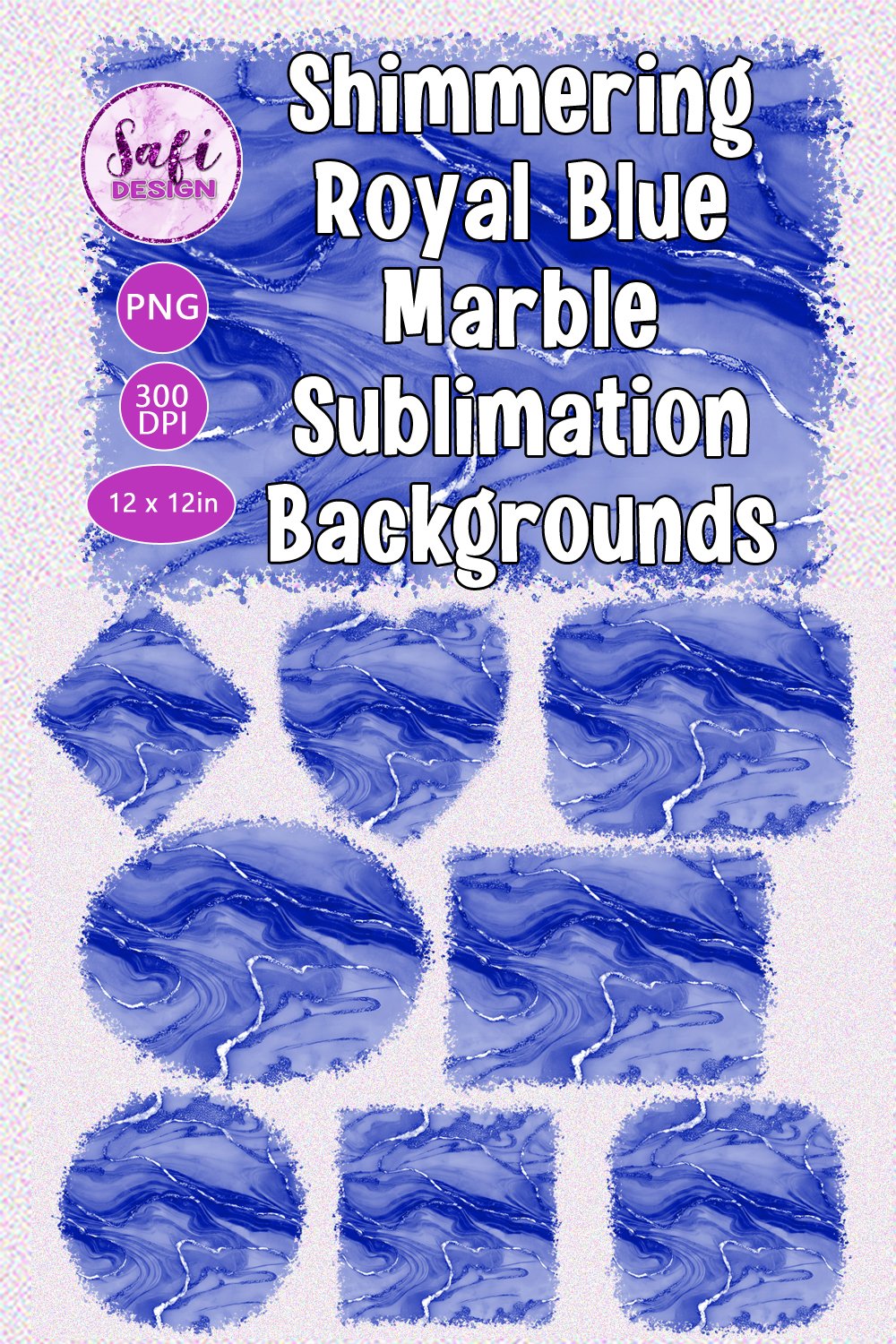Blue Shimmering Marble Sublimation Backgrounds