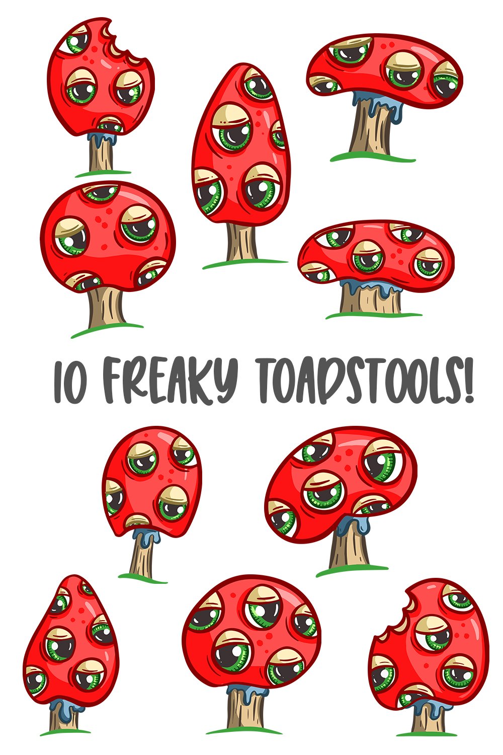 10 Freaky Toadstools Magic Eye Mushroom Illustrations