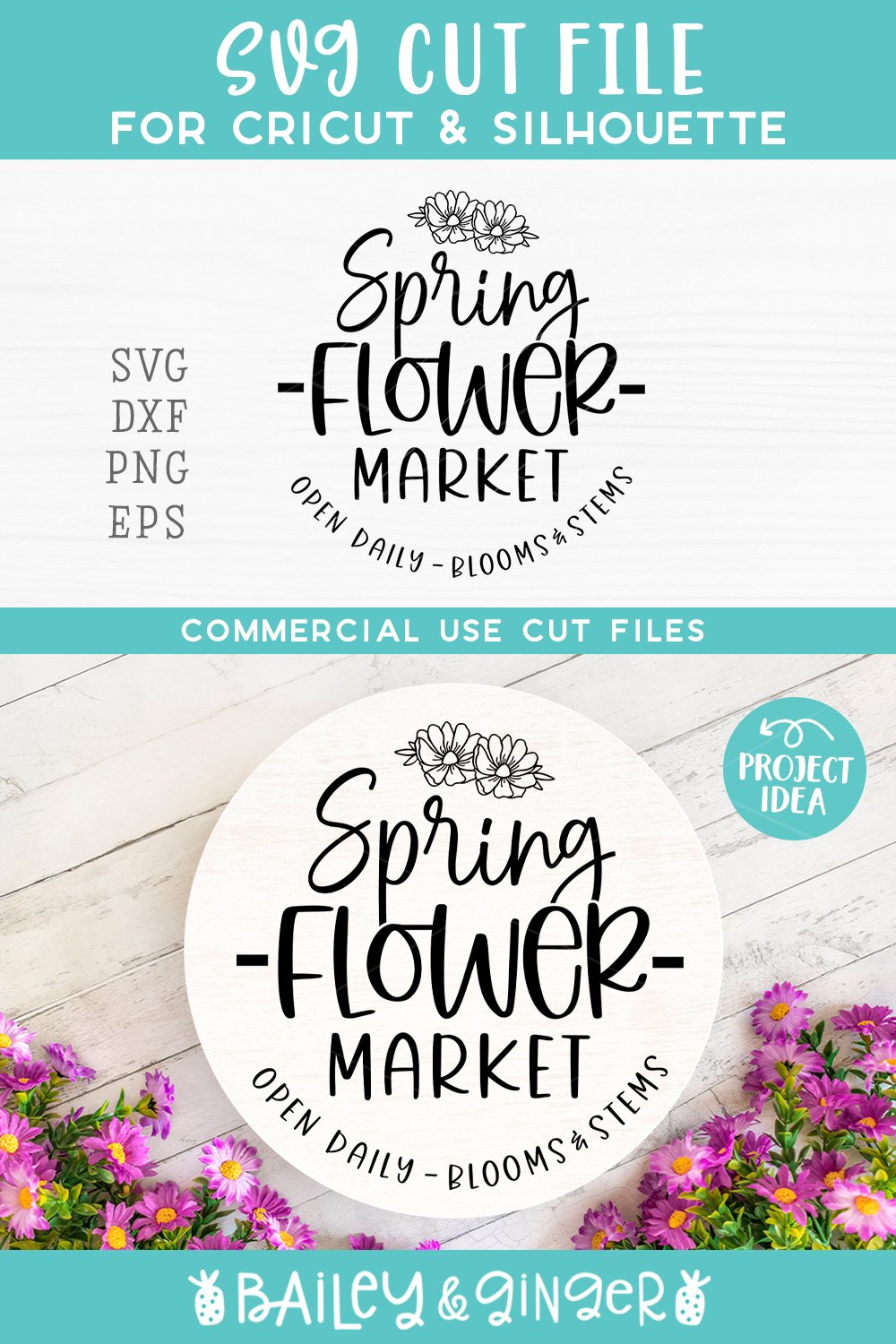 Spring Flower Market SVG Cut File