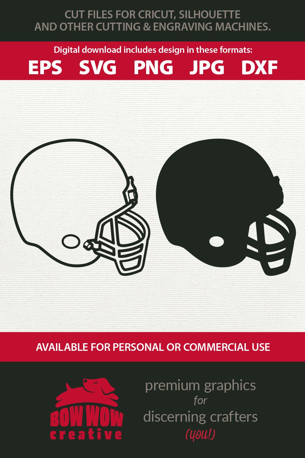 American Football Helmet Clipart / Cutting File Bundle