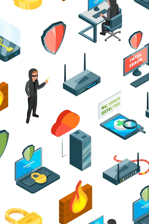 Vector isometric data and computer safety icons (873399)