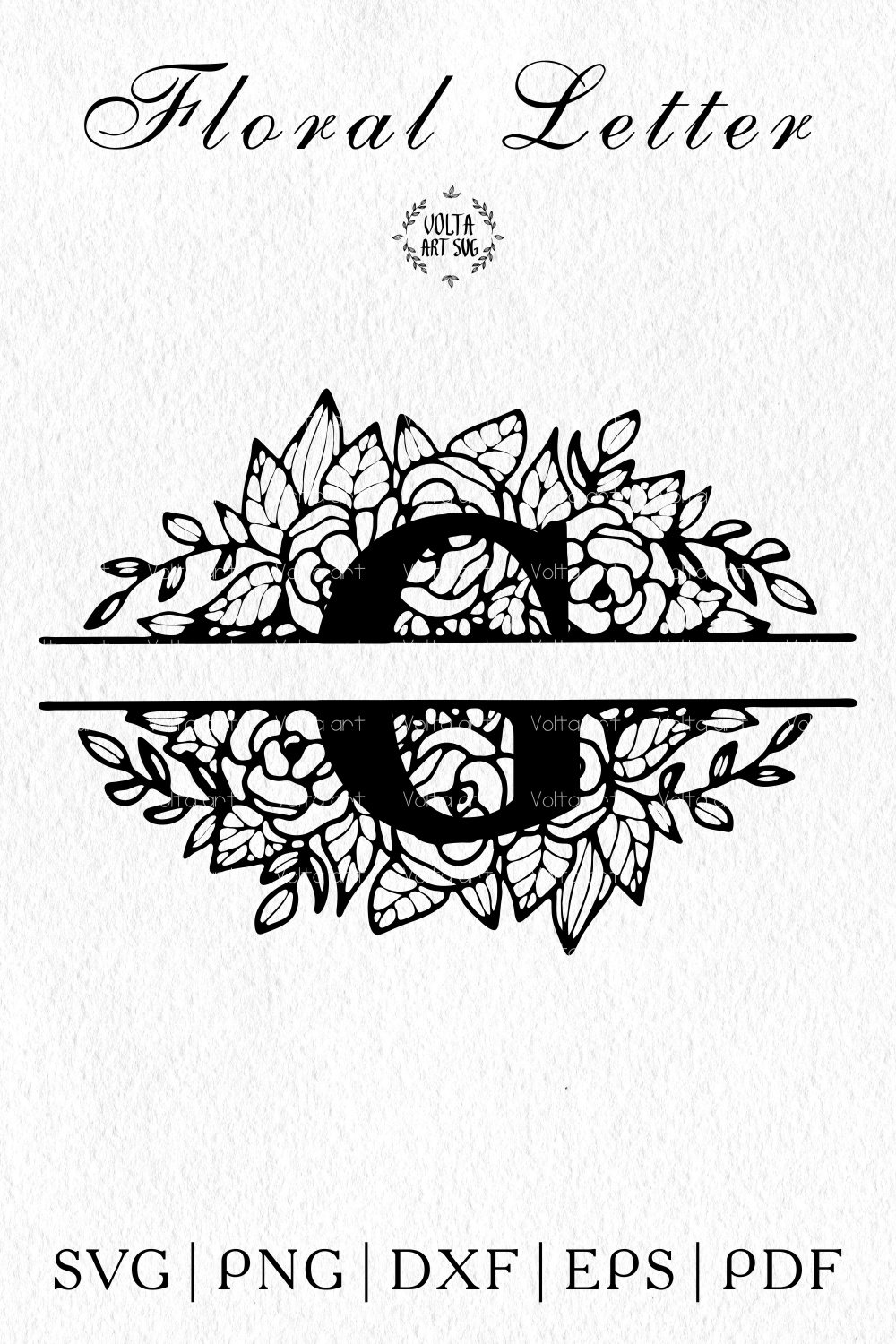 Floral Letter G svg, Flower Letter G, Split Monogram Letter