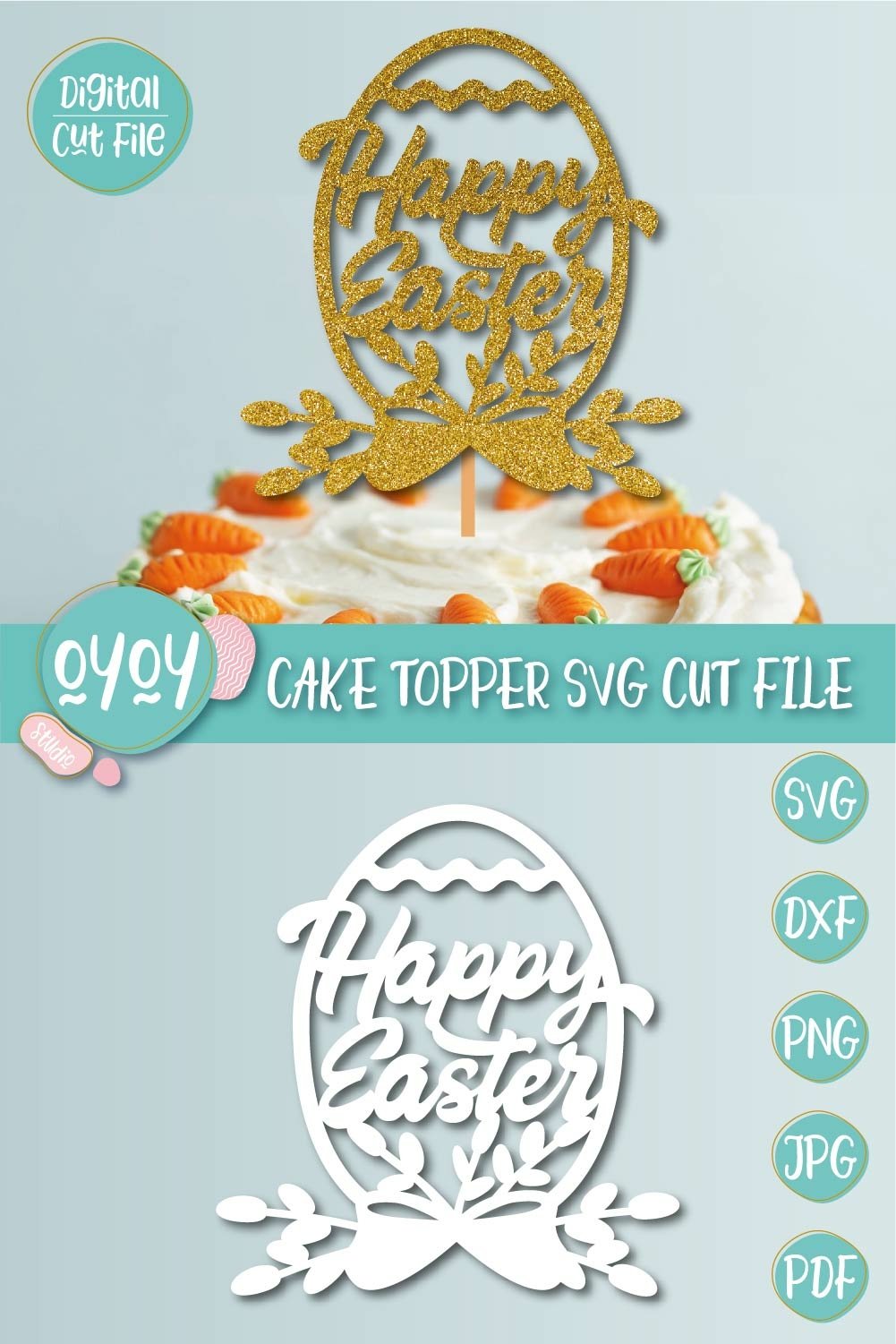 Happy Easter SVG | Easter Cake Topper SVG