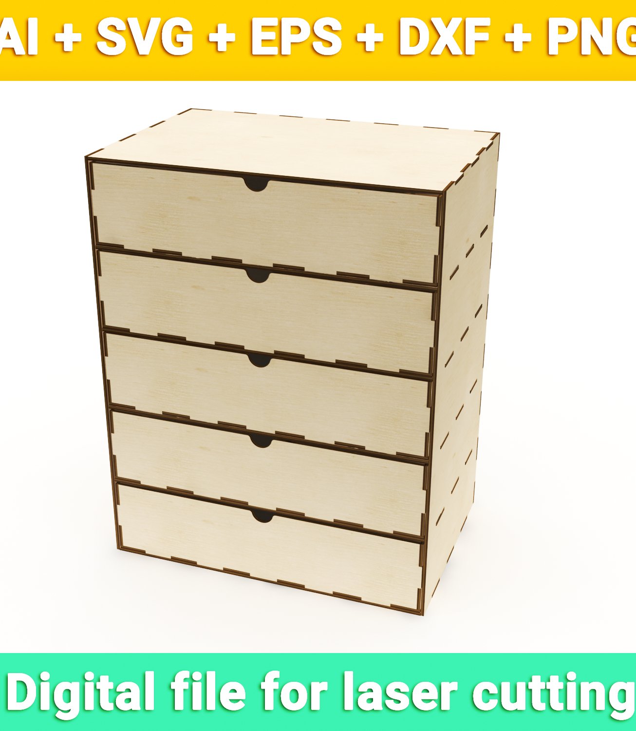 Rack with drawers vector for CNC svg vector file