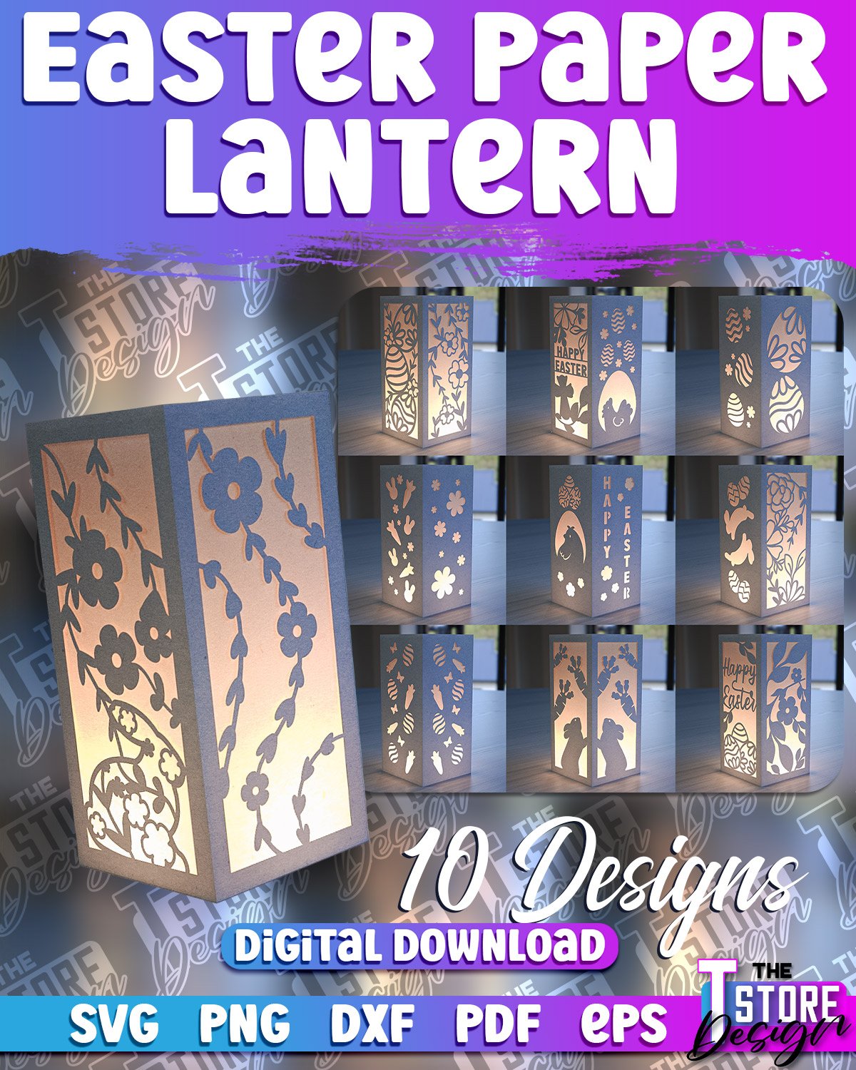 Easter Lantern Paper Cut|3D Lantern Paper (3366165)