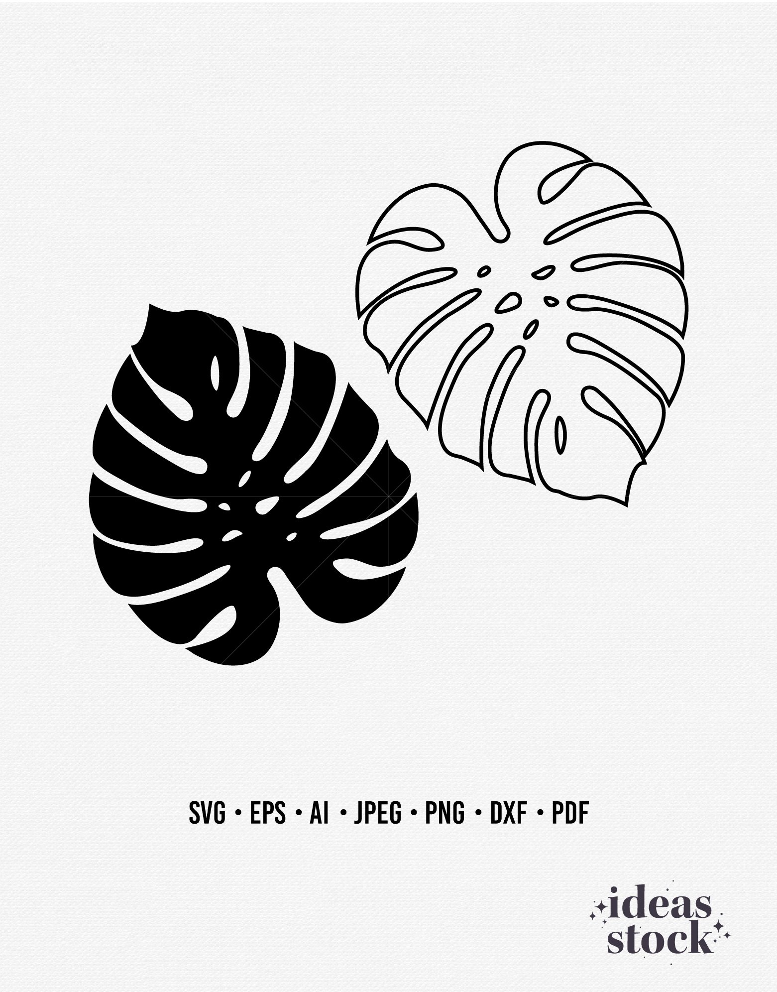 Monstera Svg. Monstera leaf Vector. Monstera Silhouette.