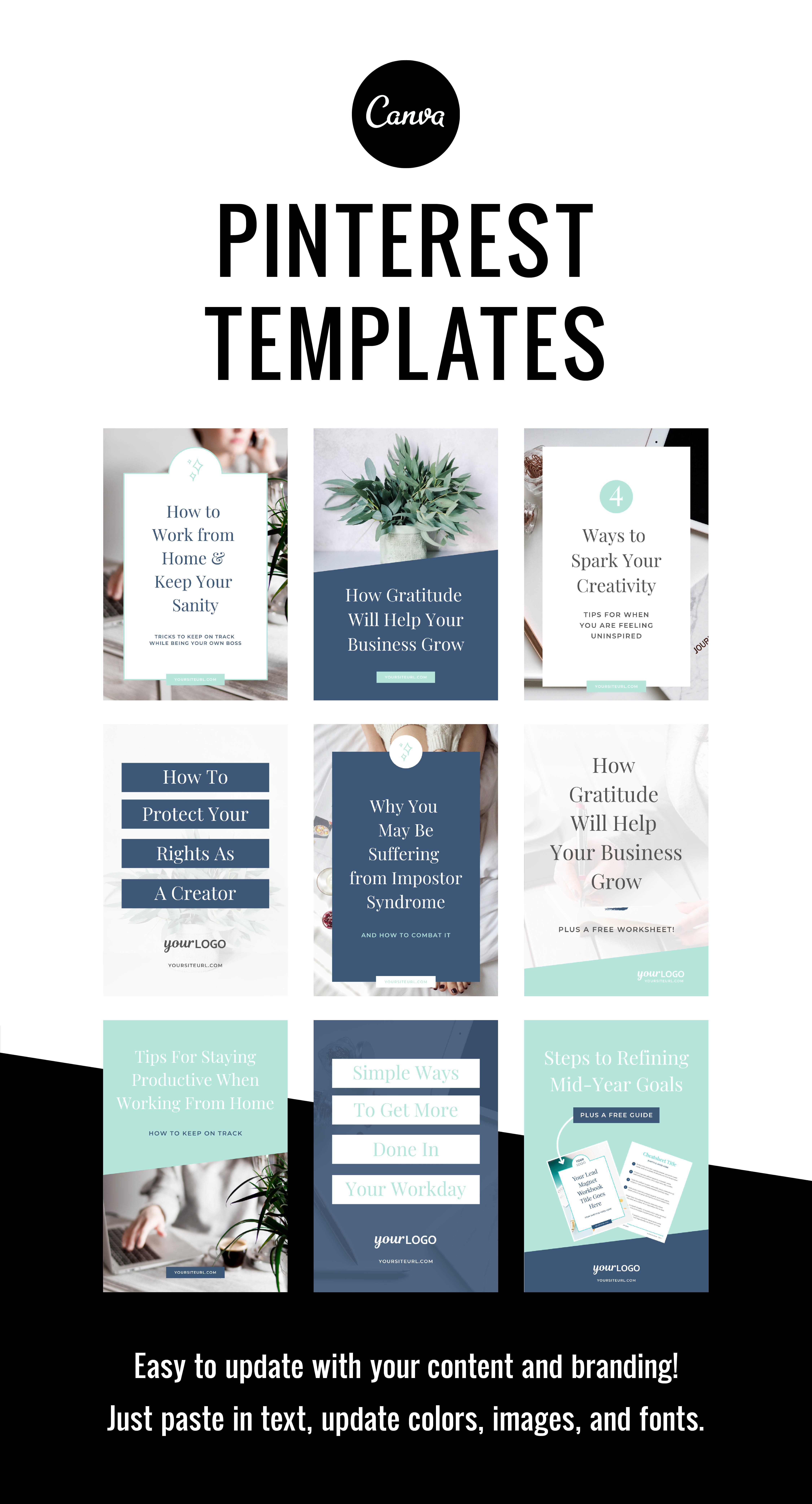 Pinterest & Blog Post Templates | Canva Format (738107)