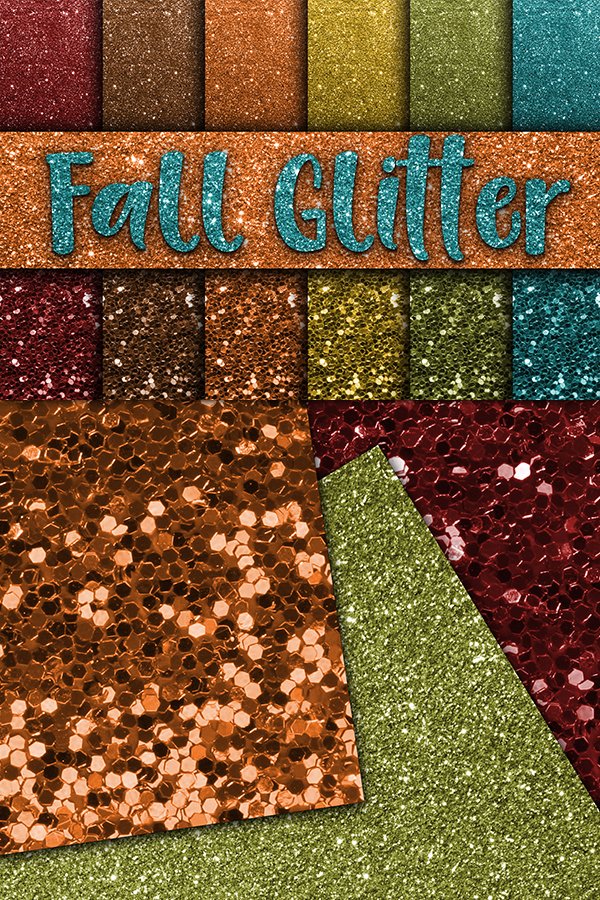 Fall Glitter Digital Paper Textures