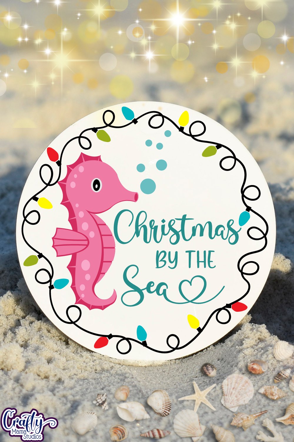 Beach Christmas Svg Round, Christmas By The Sea