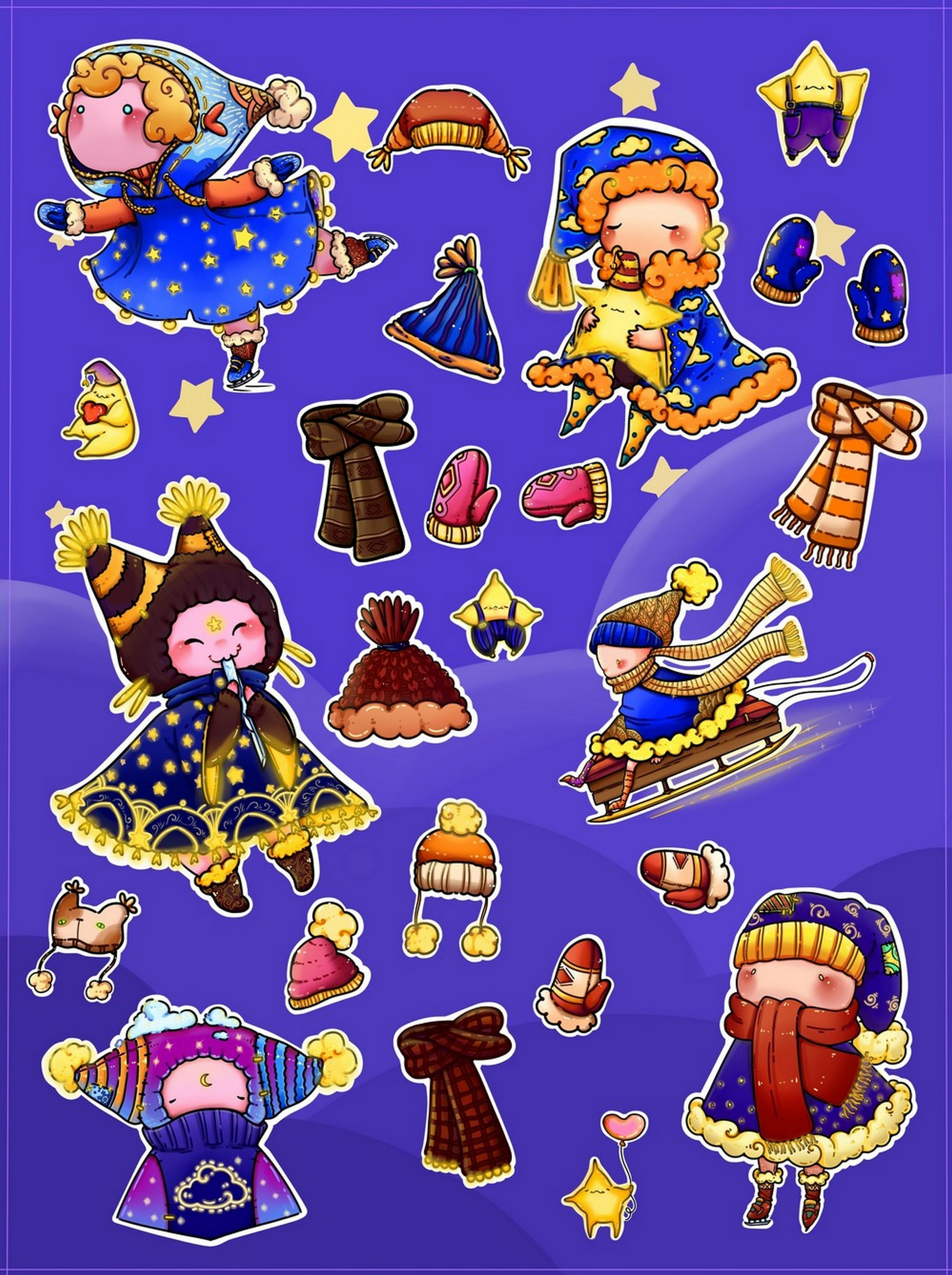 Winter fun stikers Fairycore Cute baby Funny stikers