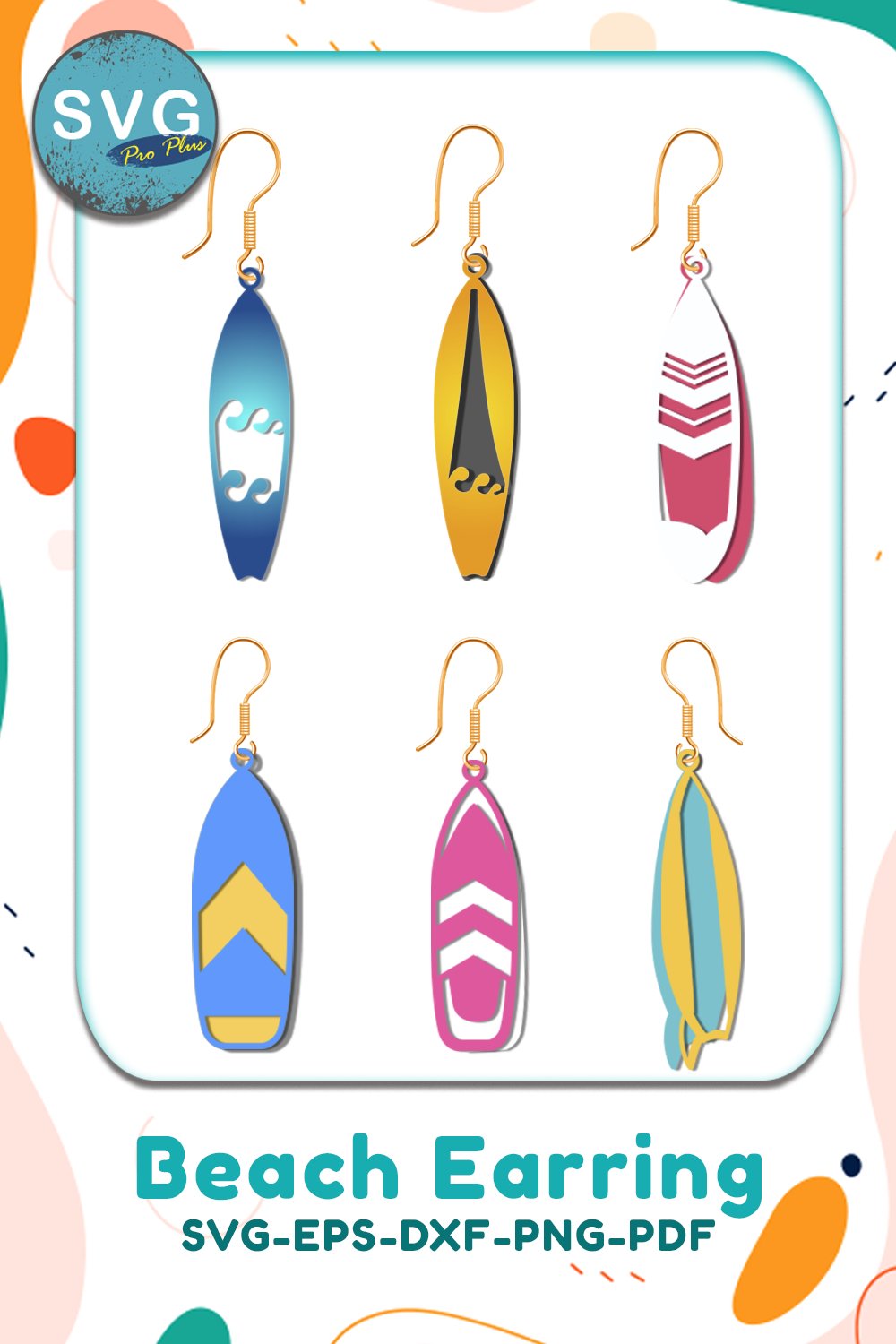 surfboard earring svg Beach Earring svg Summer earring svg