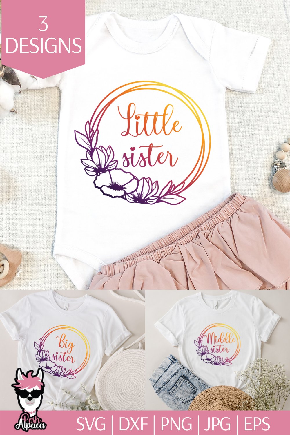 Little Middle Big sister SVG bundle