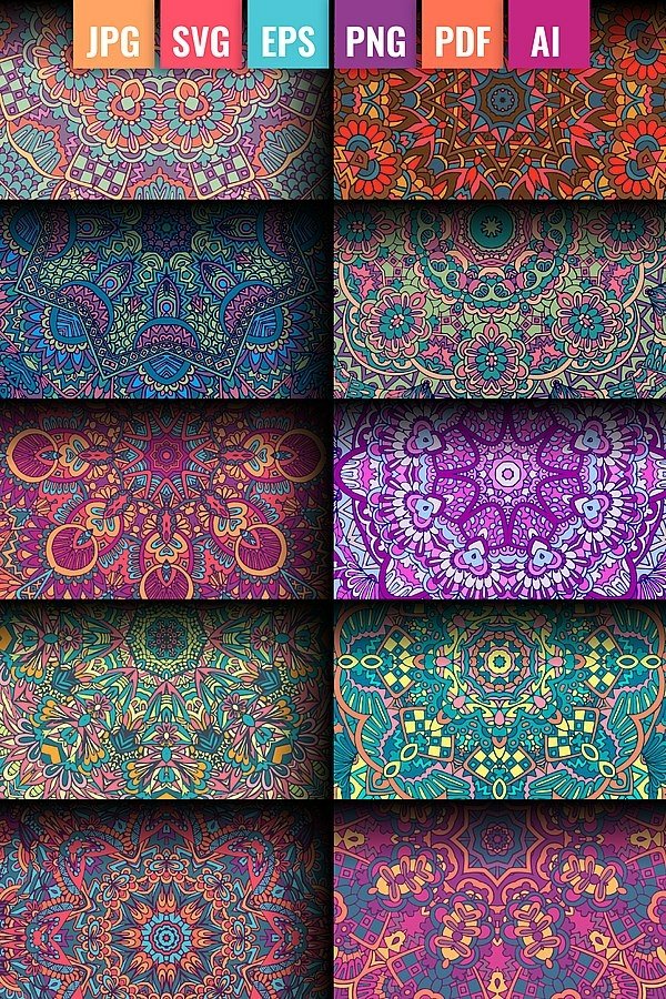 Abstract Boho Festival Mandala Seamless Pattern (1207029)