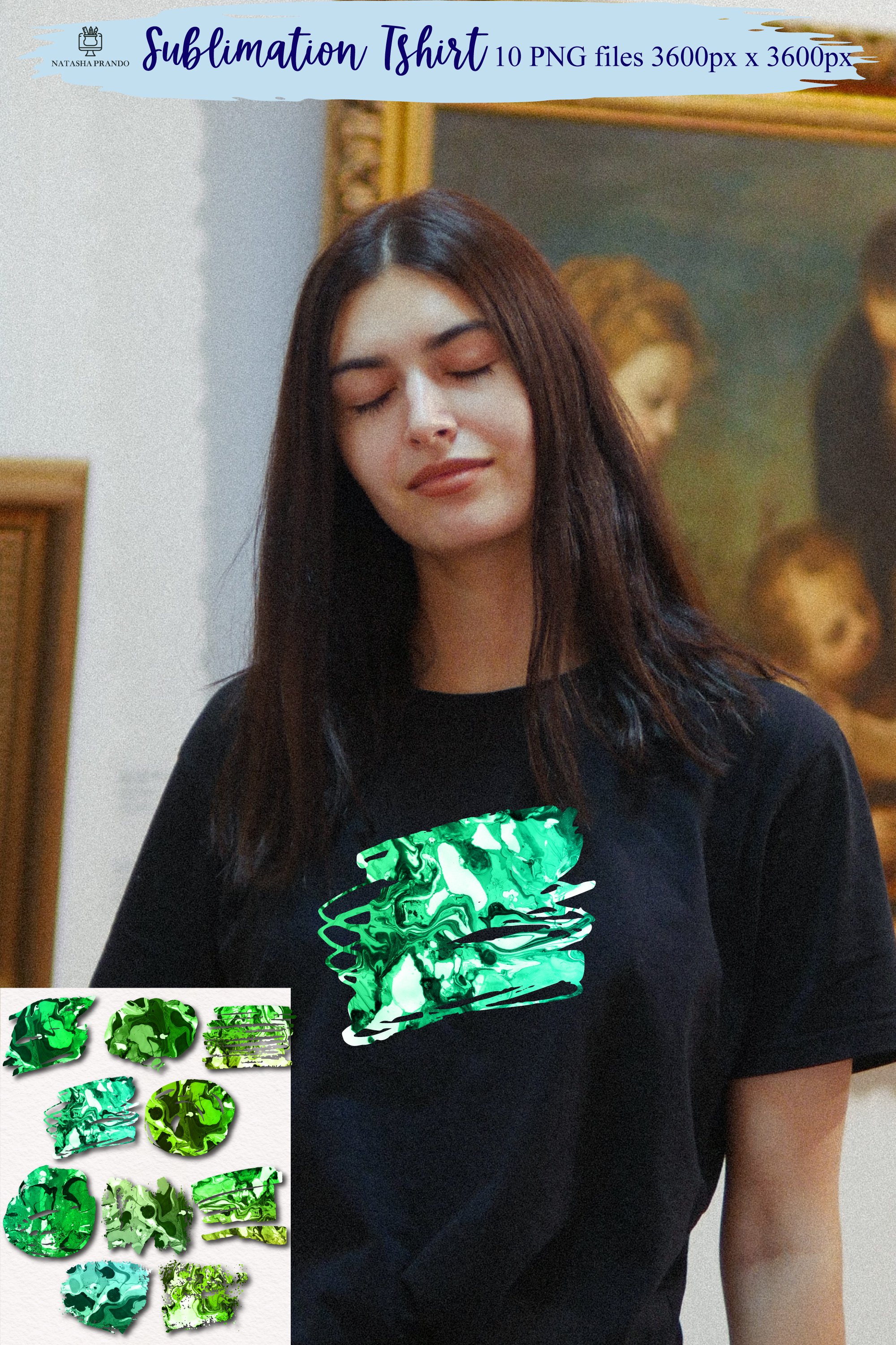 Green Watercolor Marble Texture Sublimation Shirt design