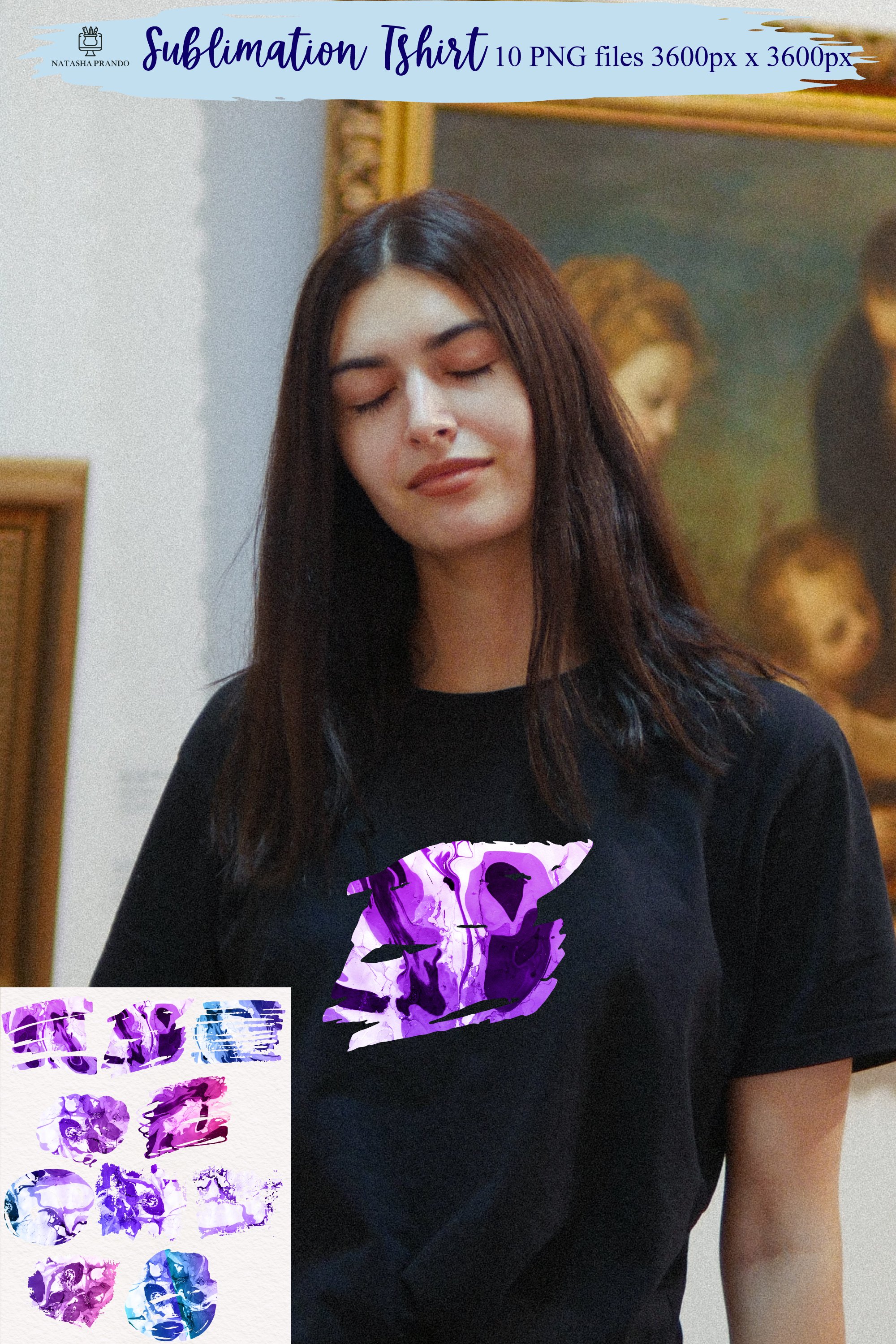 Purple Background Marble Texture Sublimation Shirt design