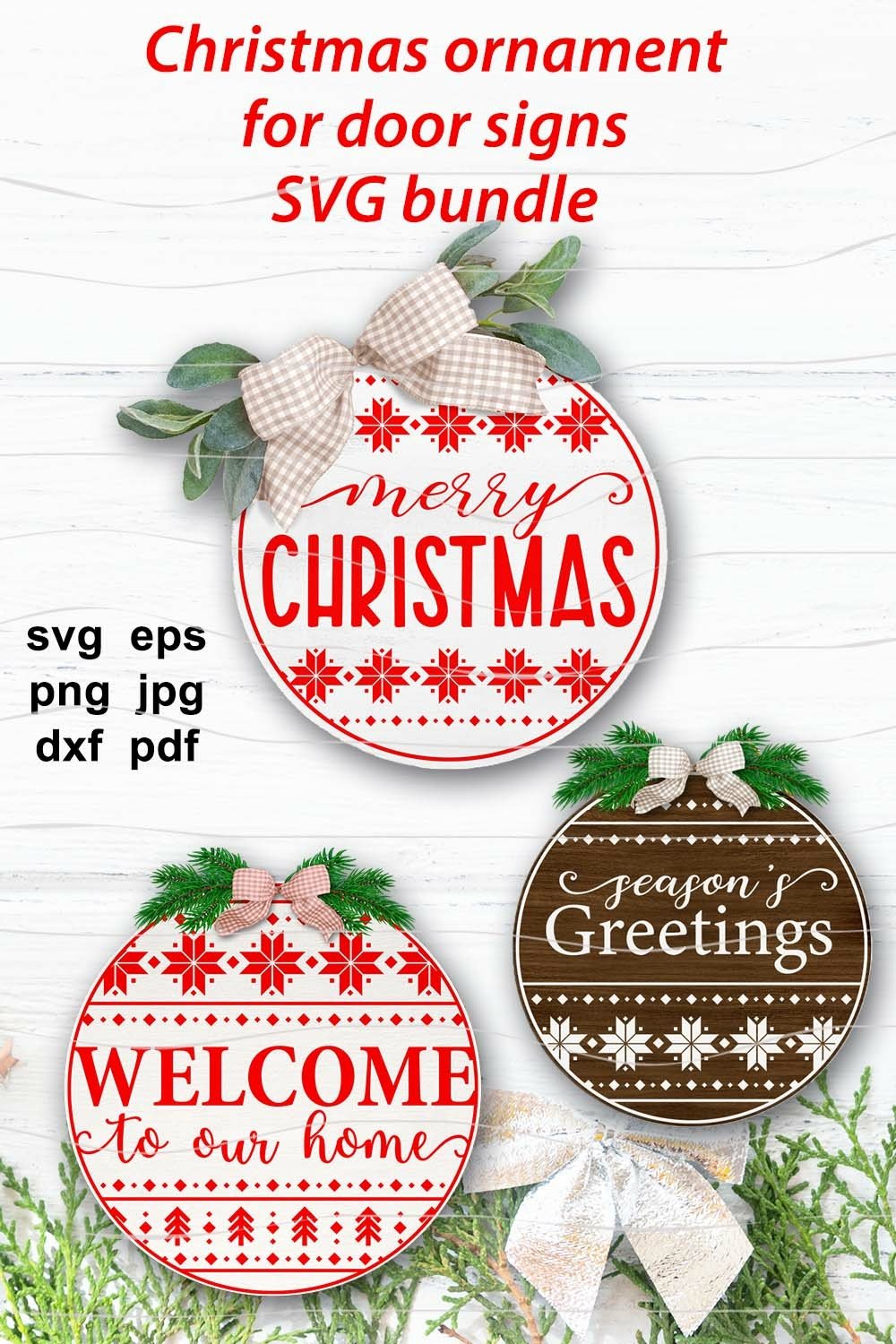 Christmas sign svg bundle, round Christmas Sweater ornament