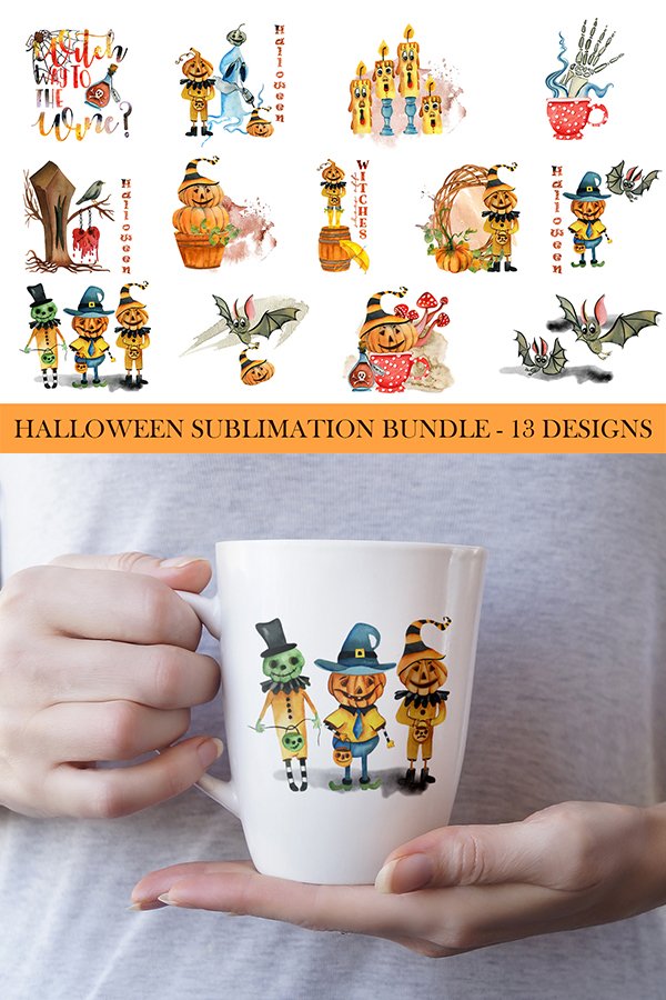 Halloween Sublimation Designs, 13 Halloween PNG