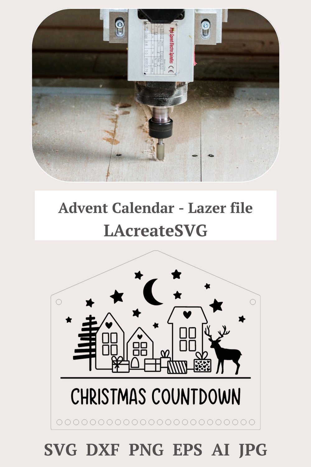 Christmas Countdown, Advent calendar SVG DXF Lazer file