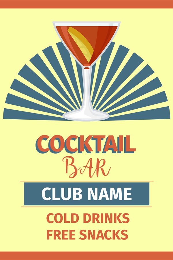 Cocktail bar poster in retro style