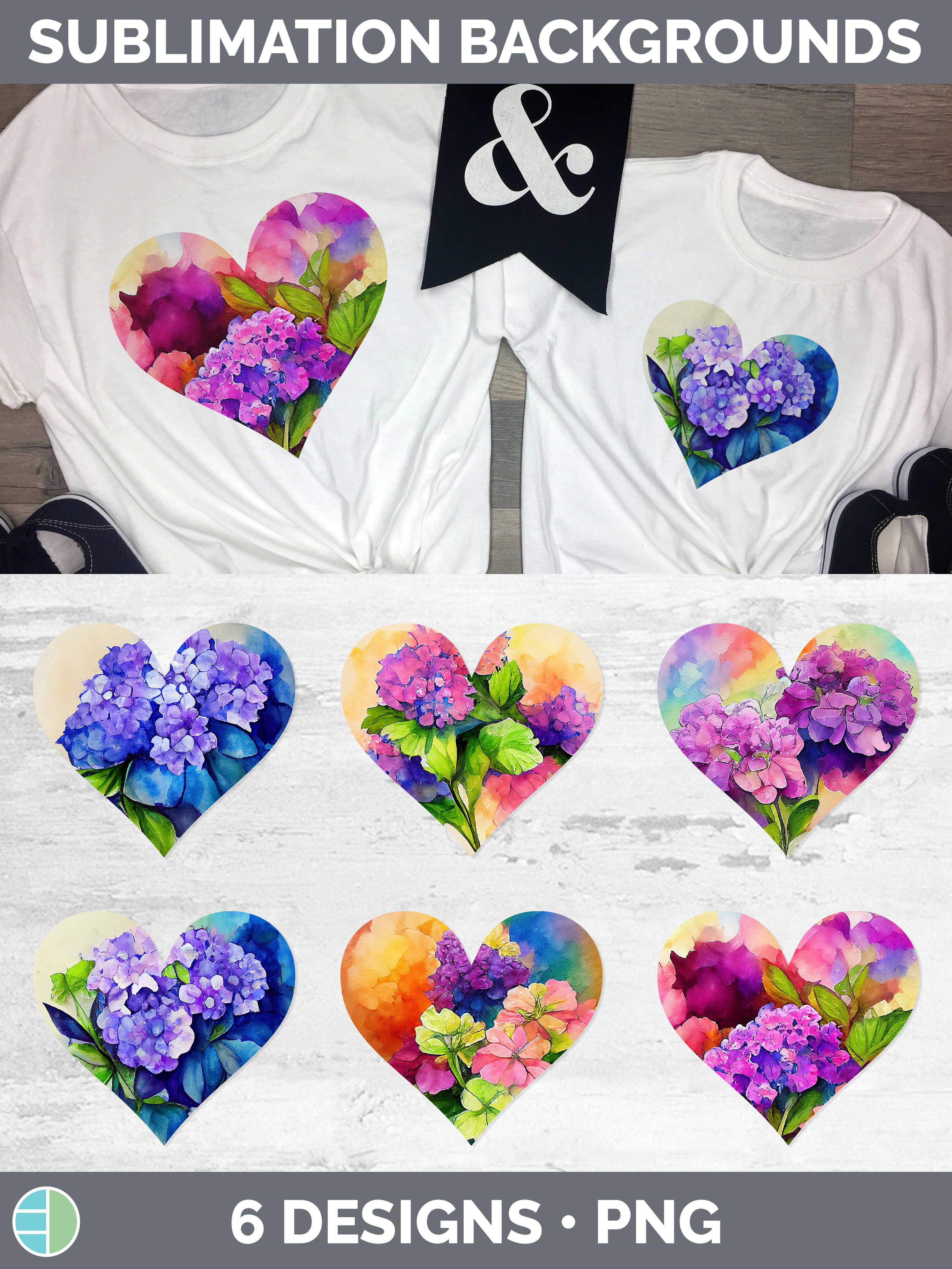 Hydrangea Hearts Clipart