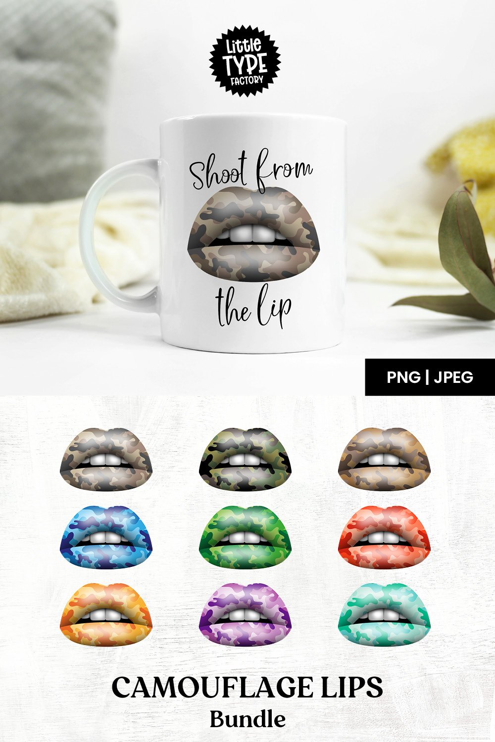 CAMOUFLAGE LIPS PNG BUNDLE | Transparent PNGs