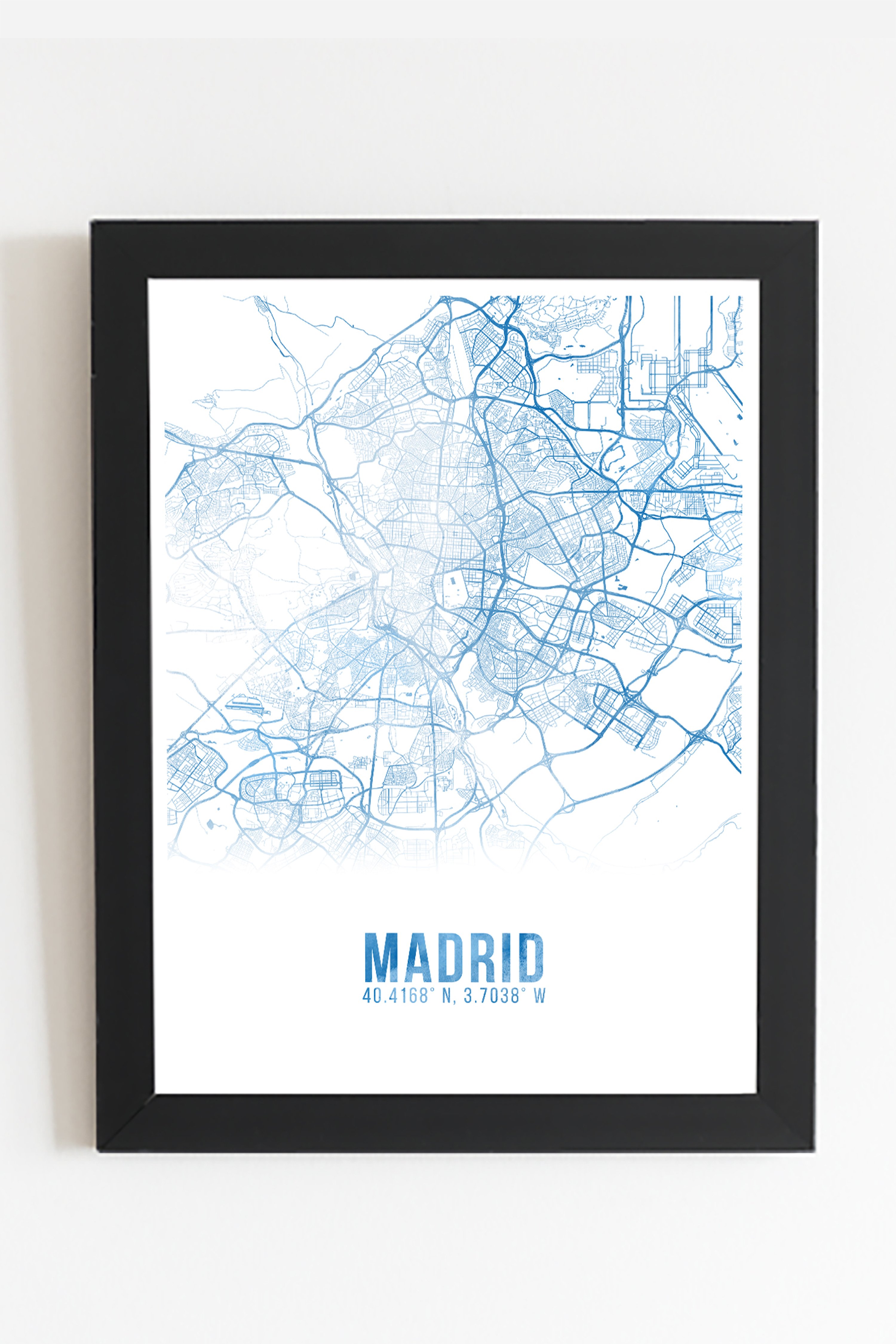 Madrid Watercolor City Map Poster