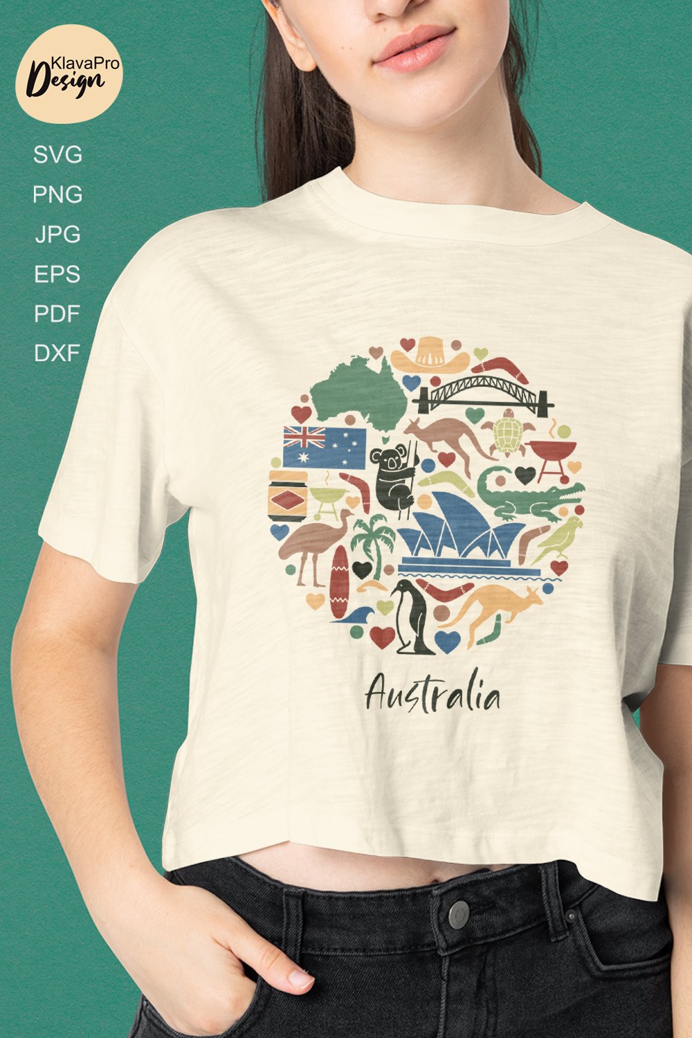 Australia vintage design - SVG DXF PNG for cutting and subli