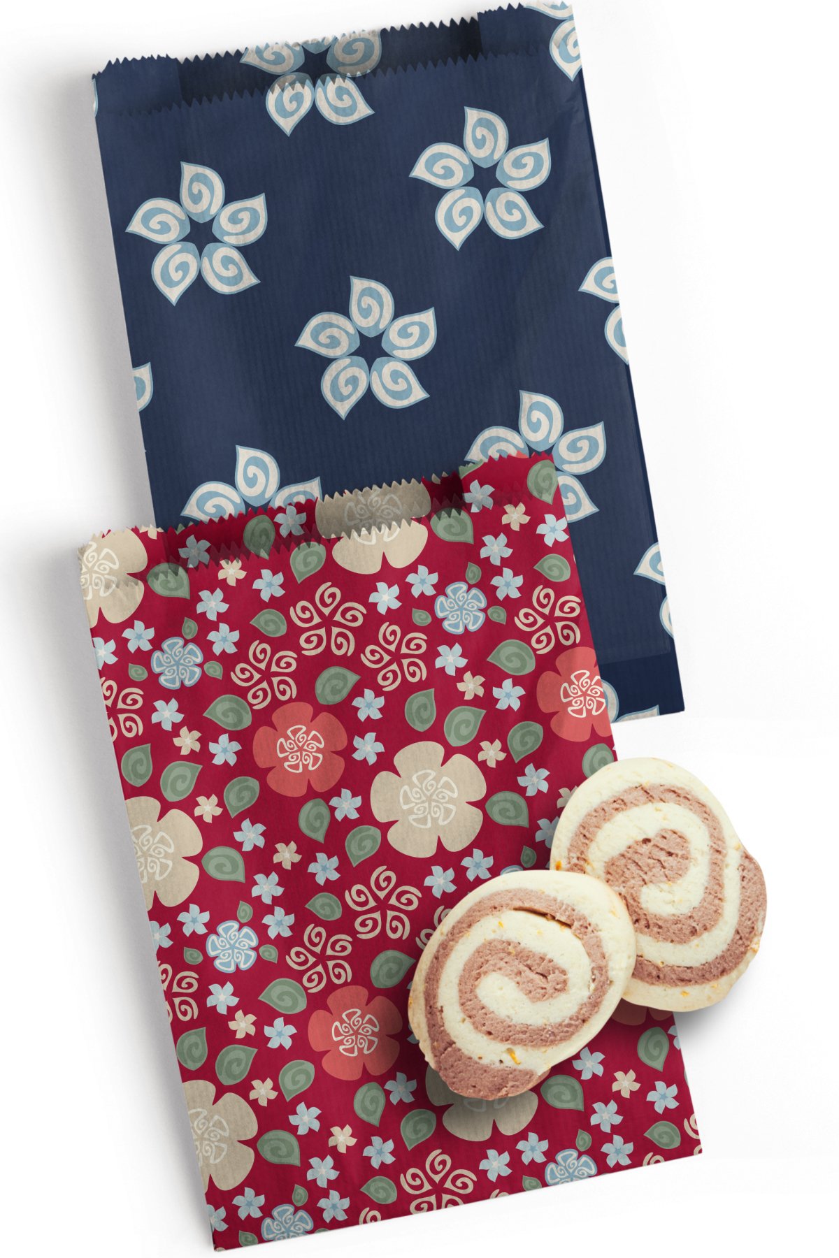 Flowers and Swirls Seamless Digital Paper Set of 12 PNG file