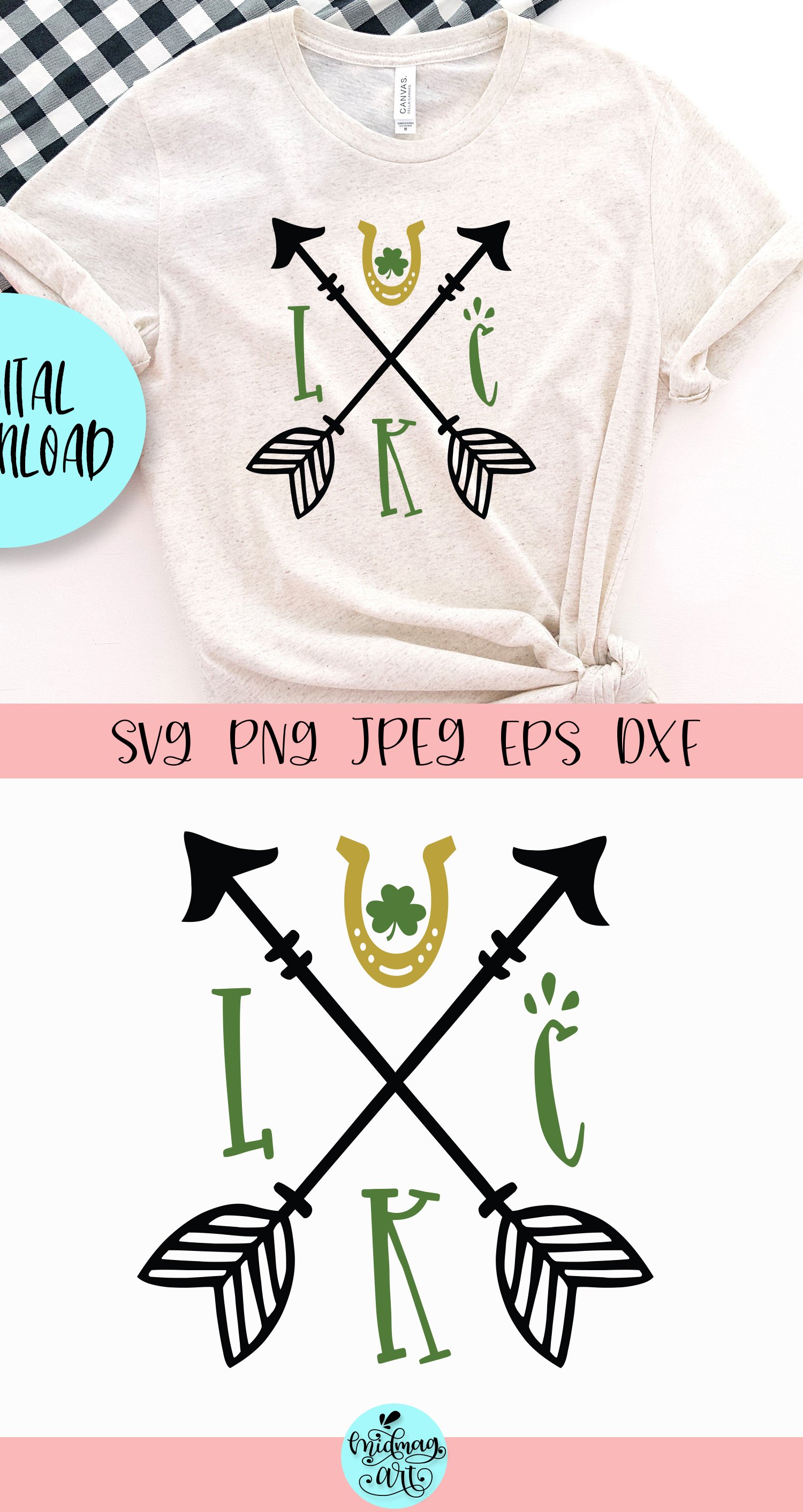 Luck with arrow svg, st. patrick's day svg