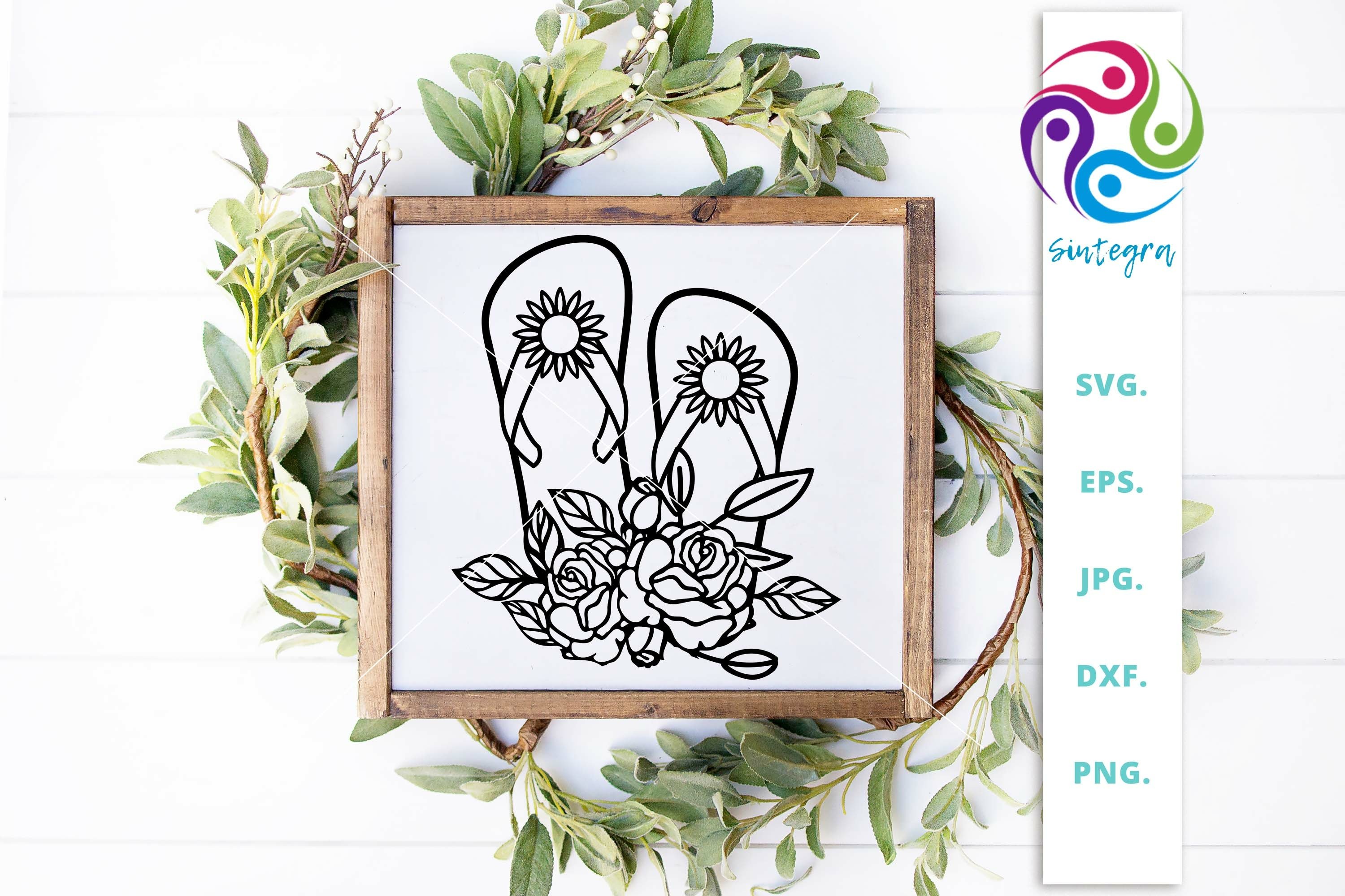 Floral Flip Flops SVG Cut File