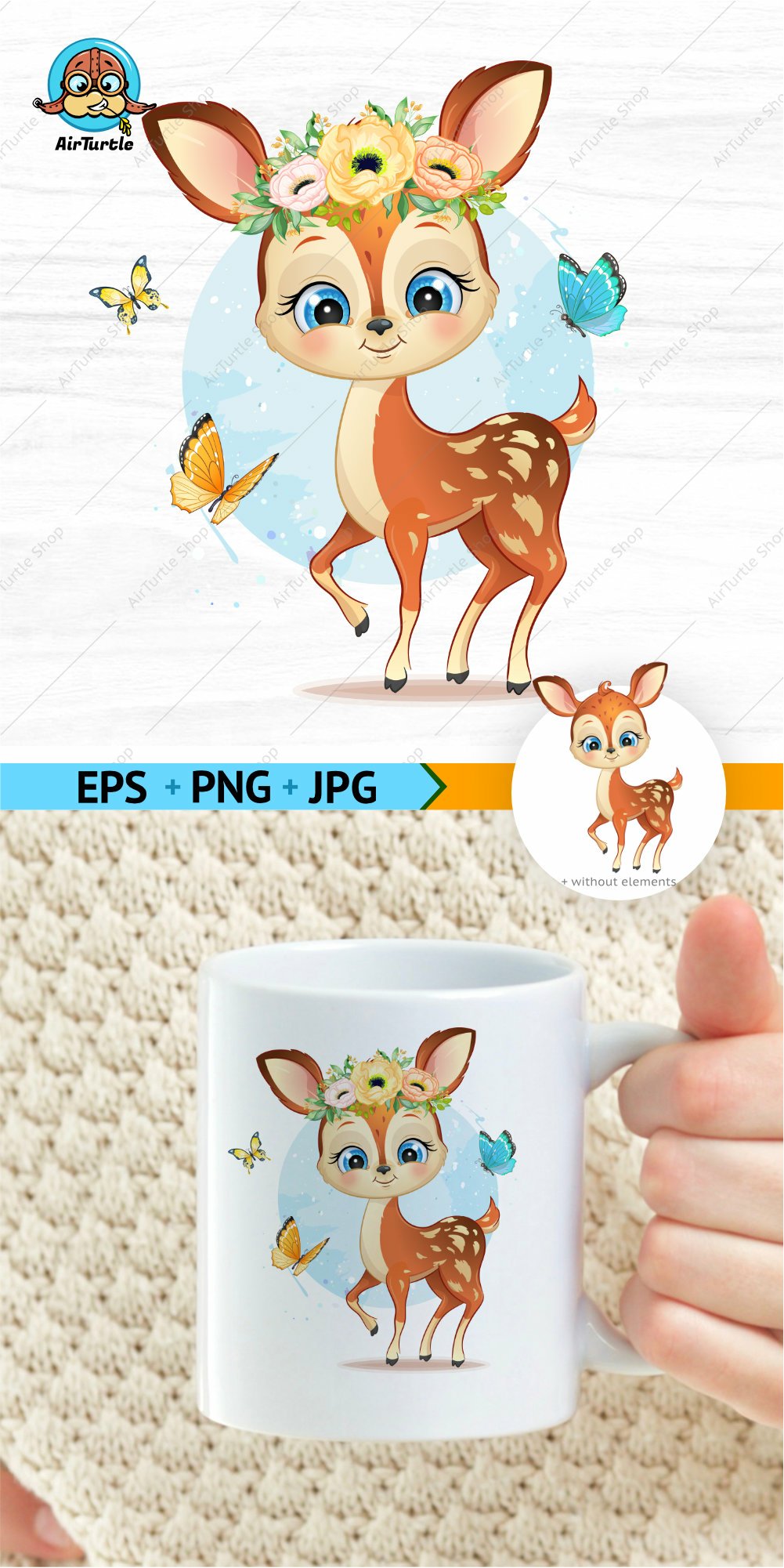 Baby Deer Clipart | Cute Baby Woodland Animals PNG