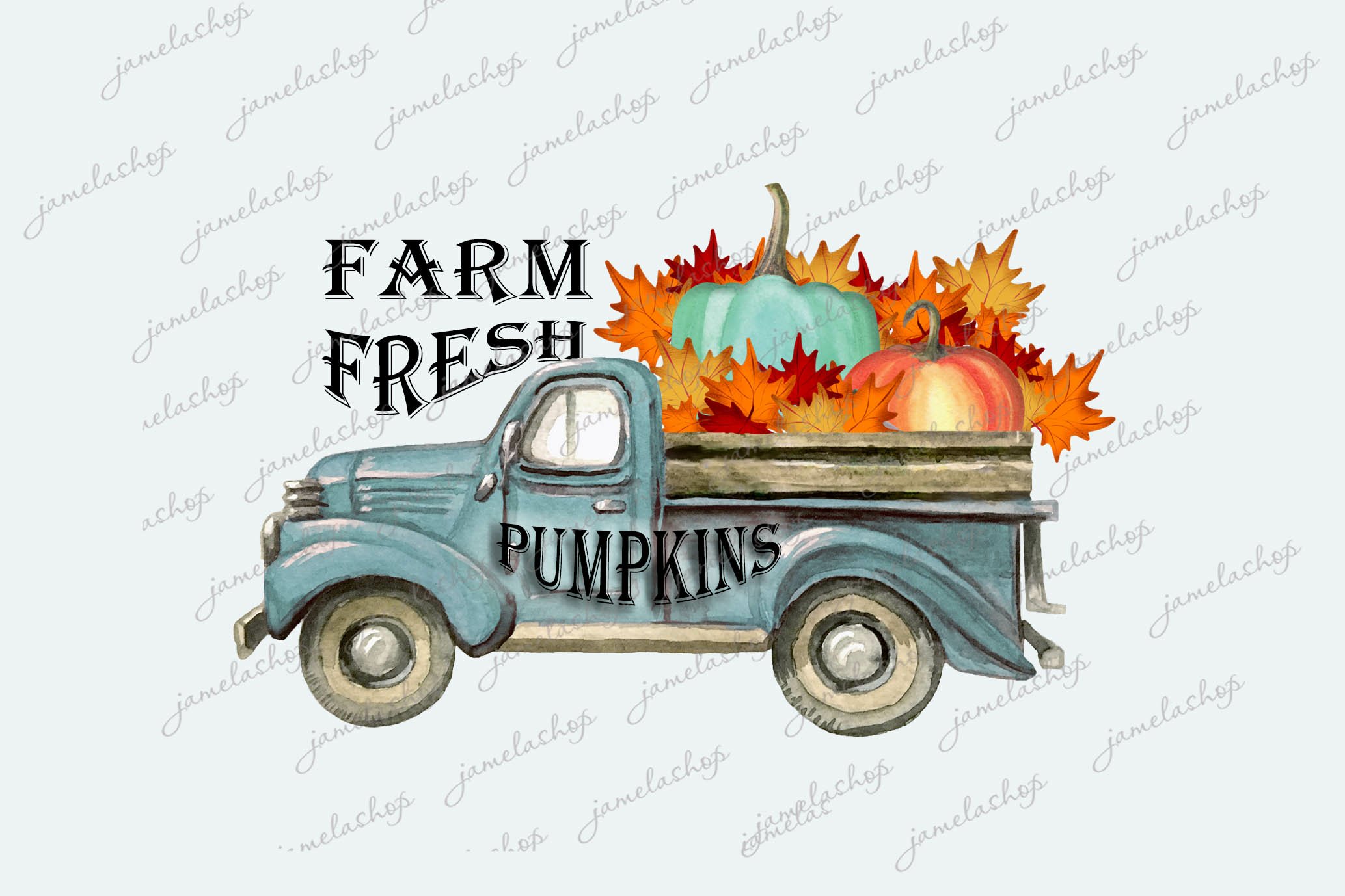 Farm fresh pumpkins truck PNG clipart for (1591567)