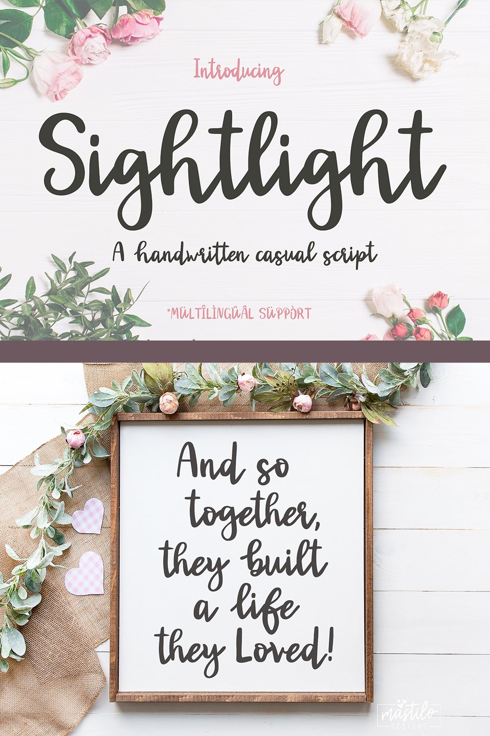 Sightlight - A handwritten casual script / Multilingual