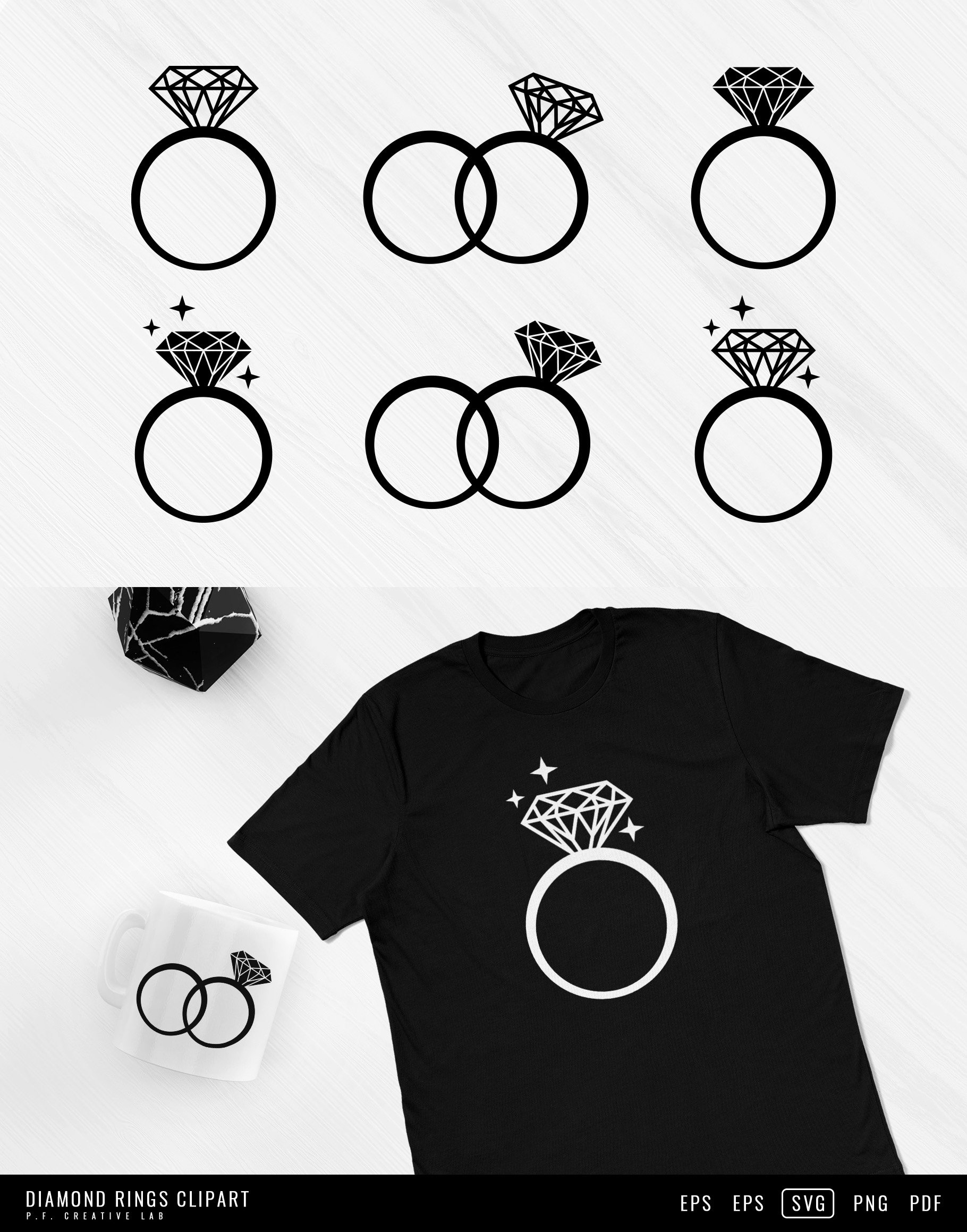 Diamond Rings SVG Bundle
