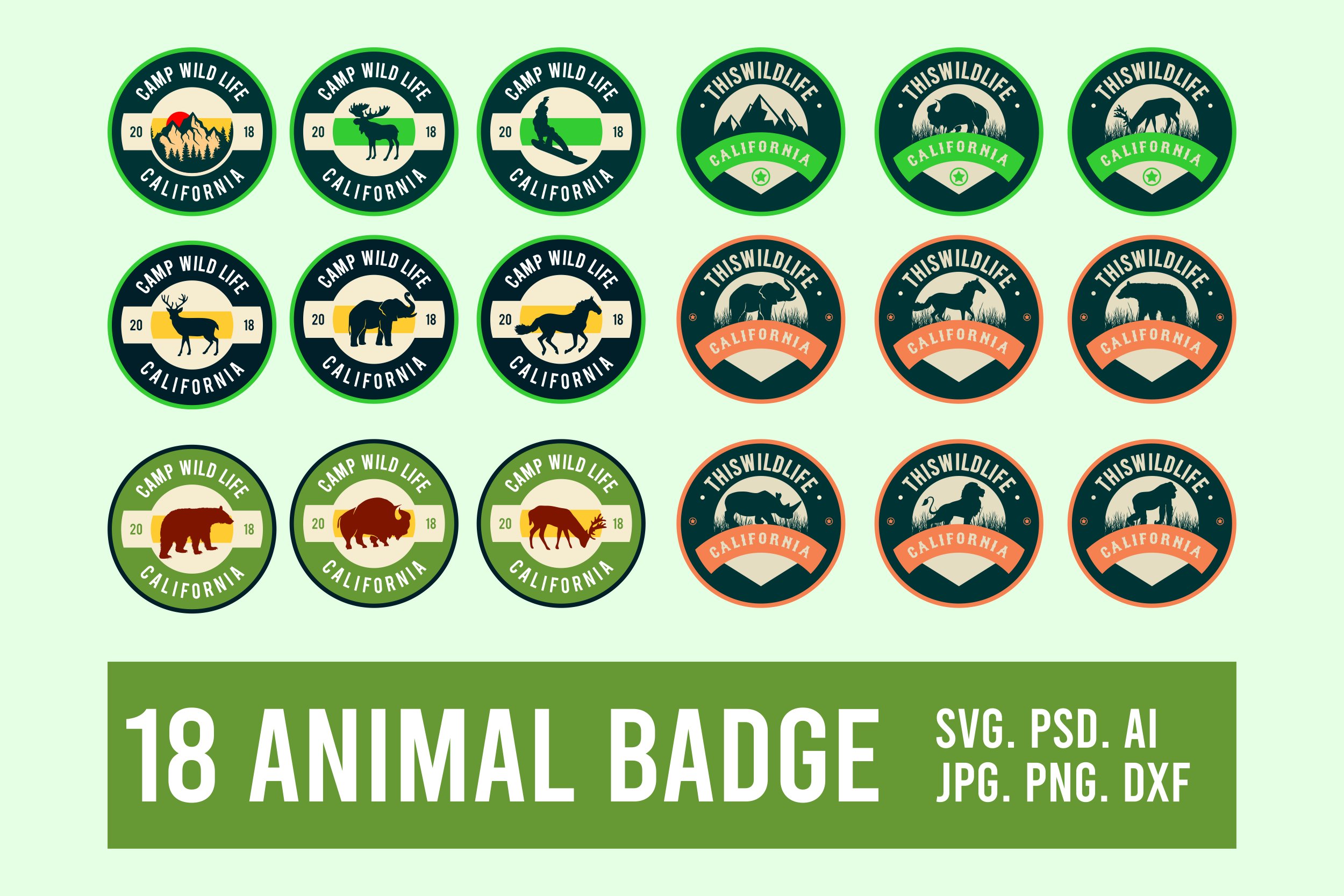 Exclusive 18 Sticker Badge Animal SVG Bundle with Vector