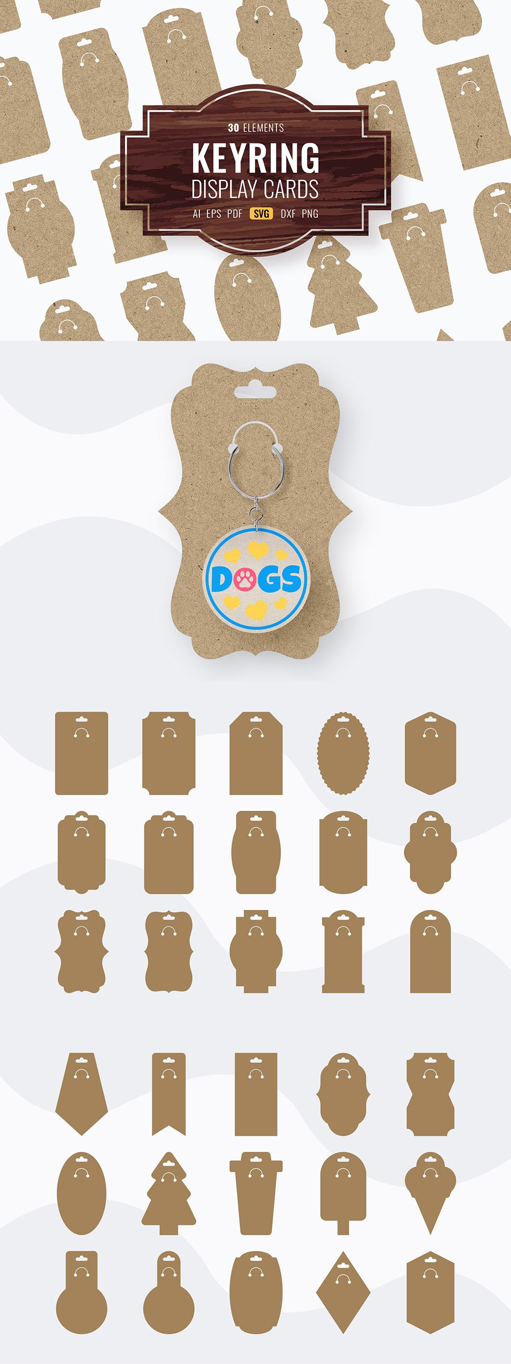 Keyring Display Cards SVG Bundle (1213024)