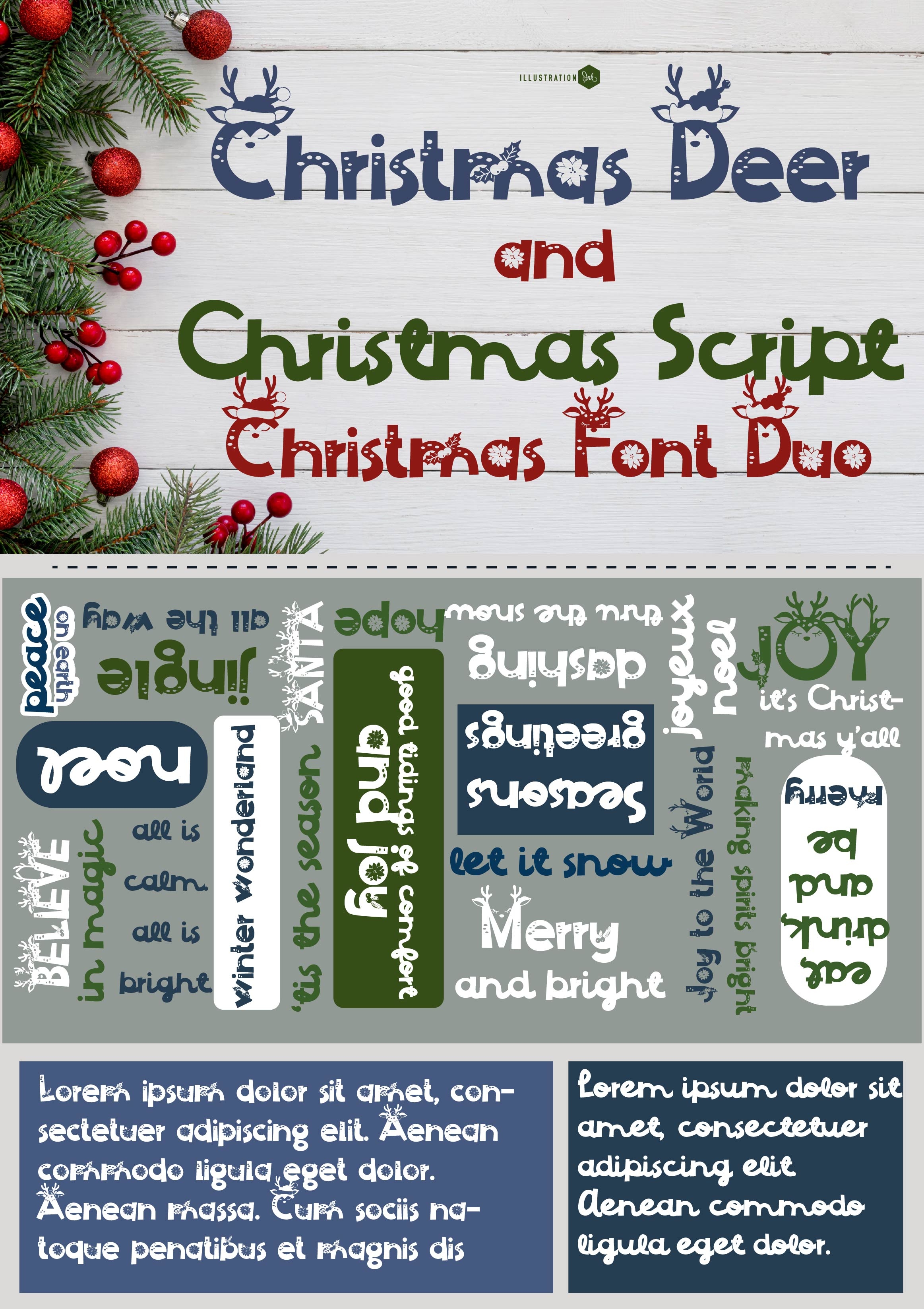 Christmas font duo with 2 perfectly coordinated fonts