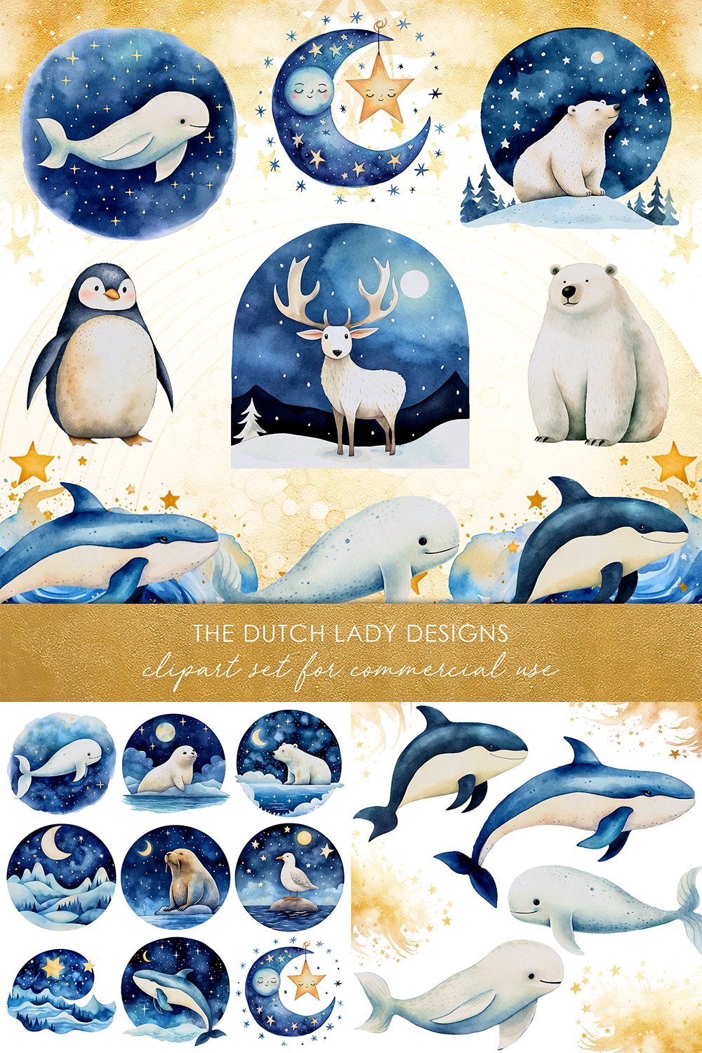 Cute Arctic Animals Clipart Set