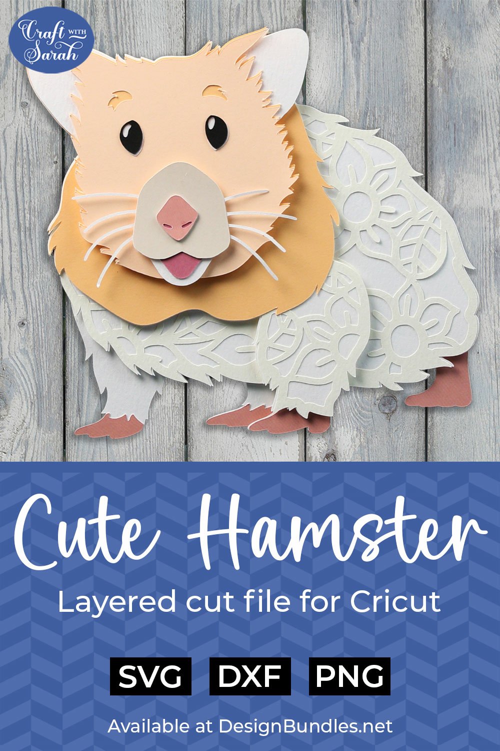 3D Hamster SVG | Layered Short Fur Hamster Paper Cut