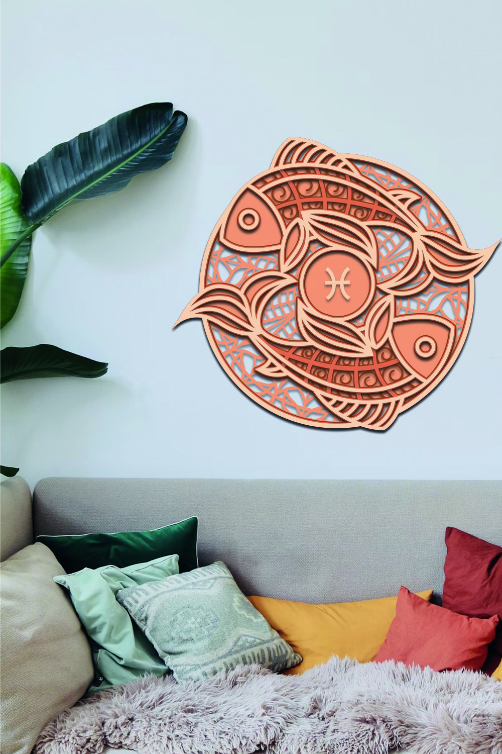 Pisces Wall Decoration, Laser Cut File