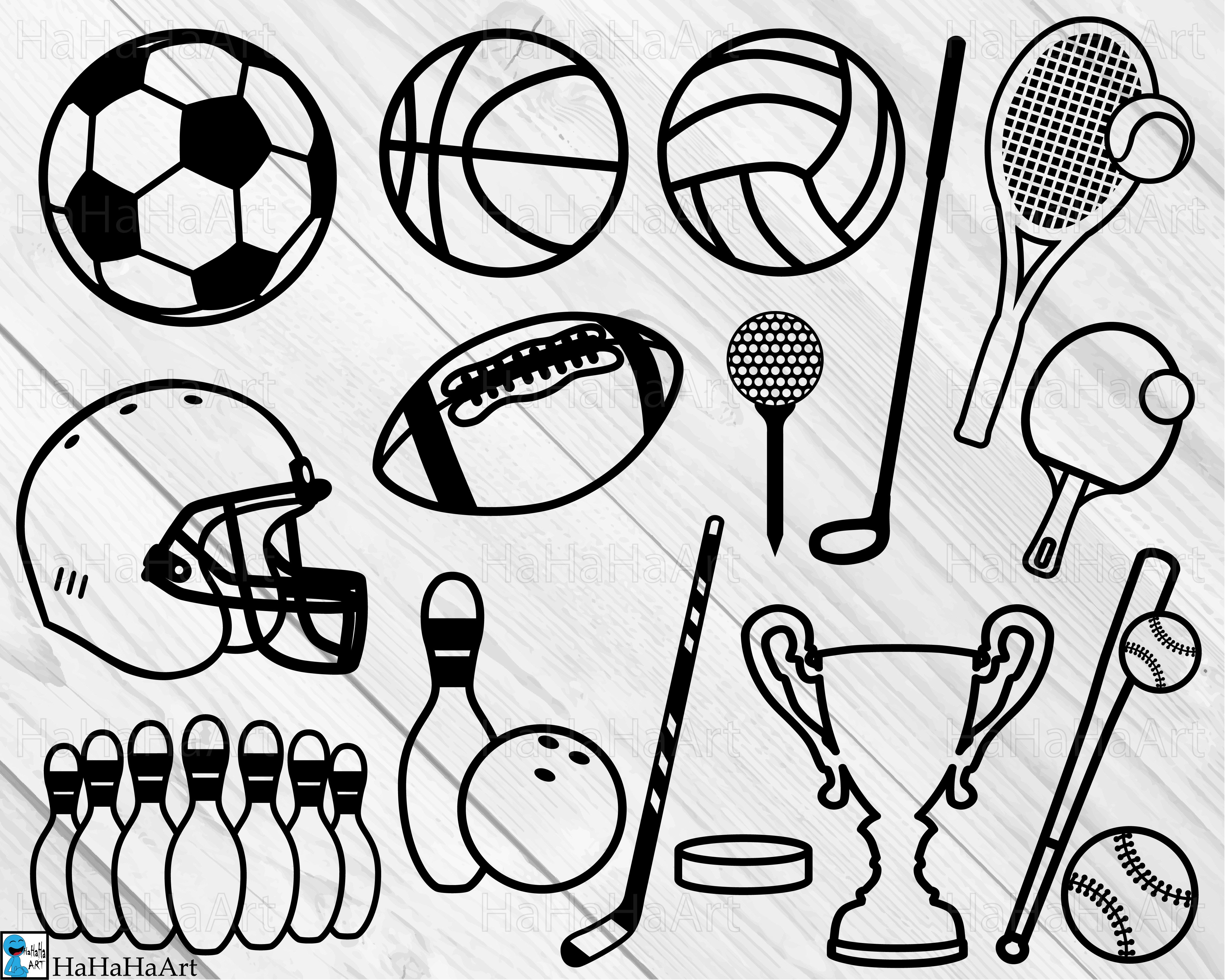 Sport Equipment - Clip art / Cutting Files 410c