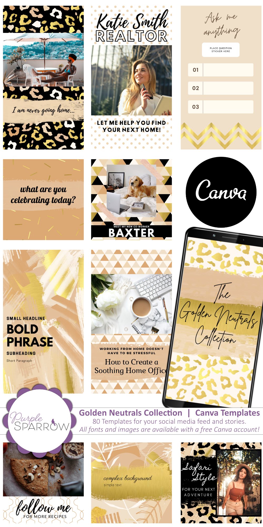 Canva Templates for Instagram - Neutral Color Palette