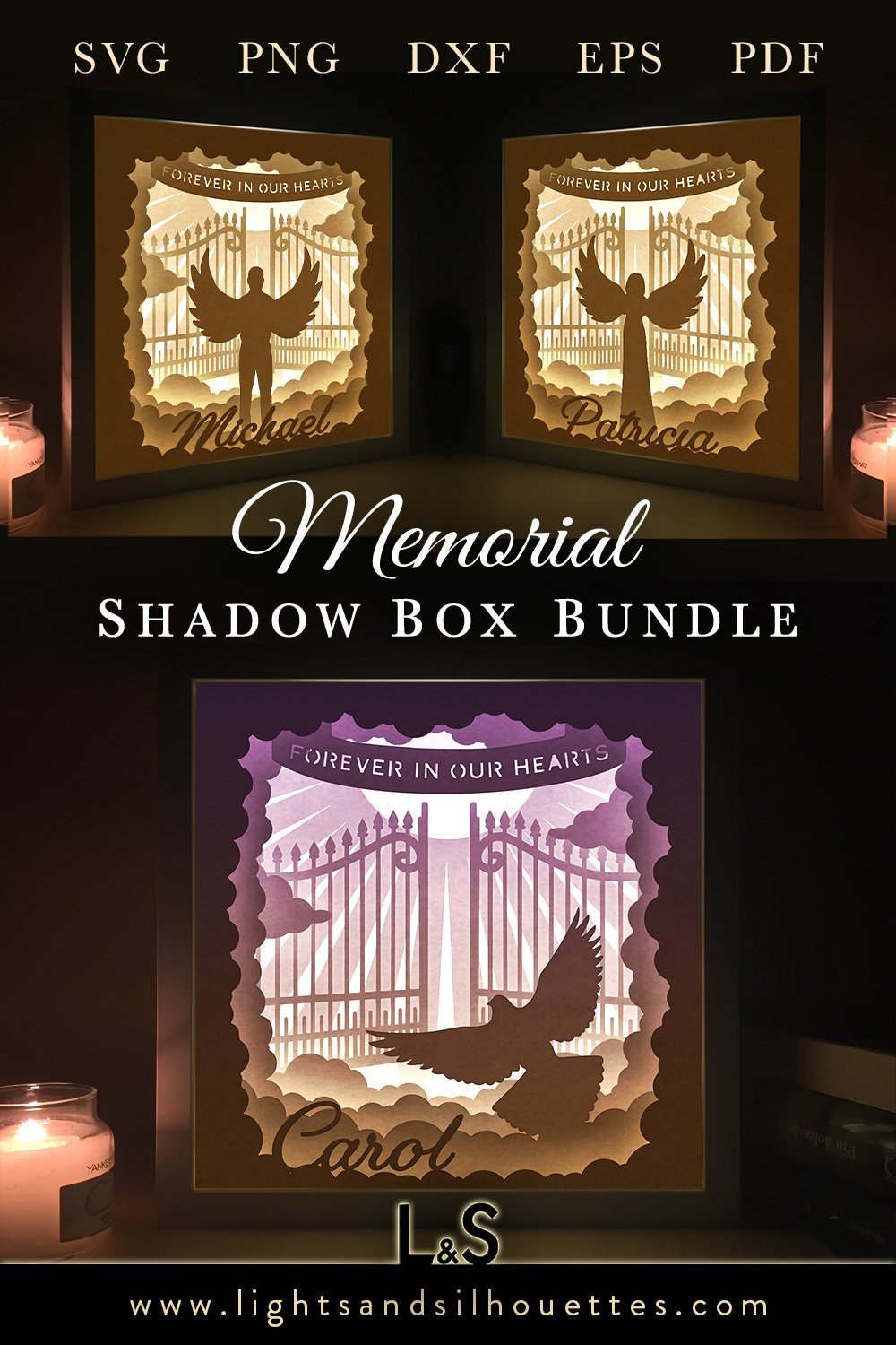 Memorial Shadow Box Bundle | Customizable Svg