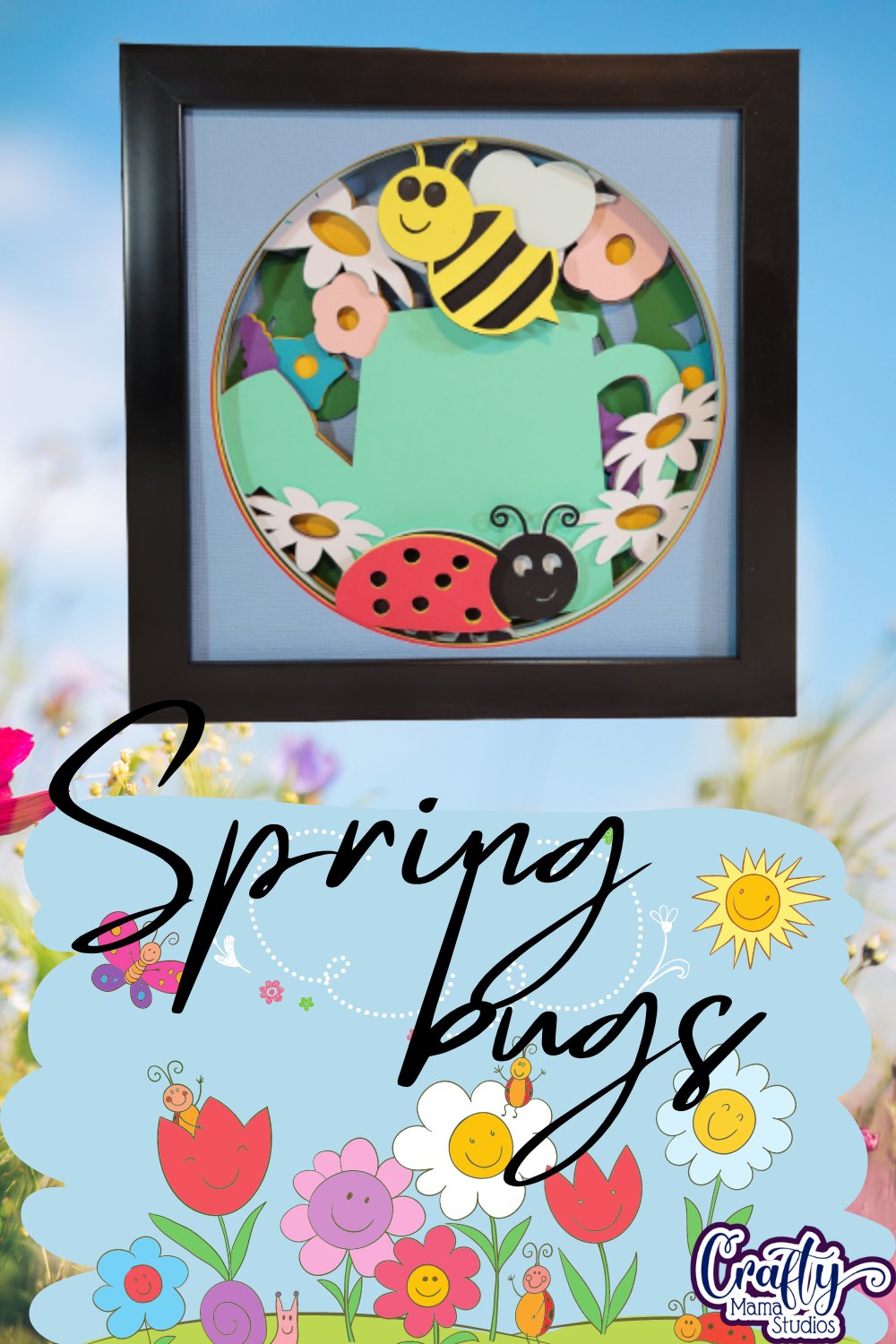 Spring Svg Shadow Box, 3D Layered Covered Bridge Cut File
