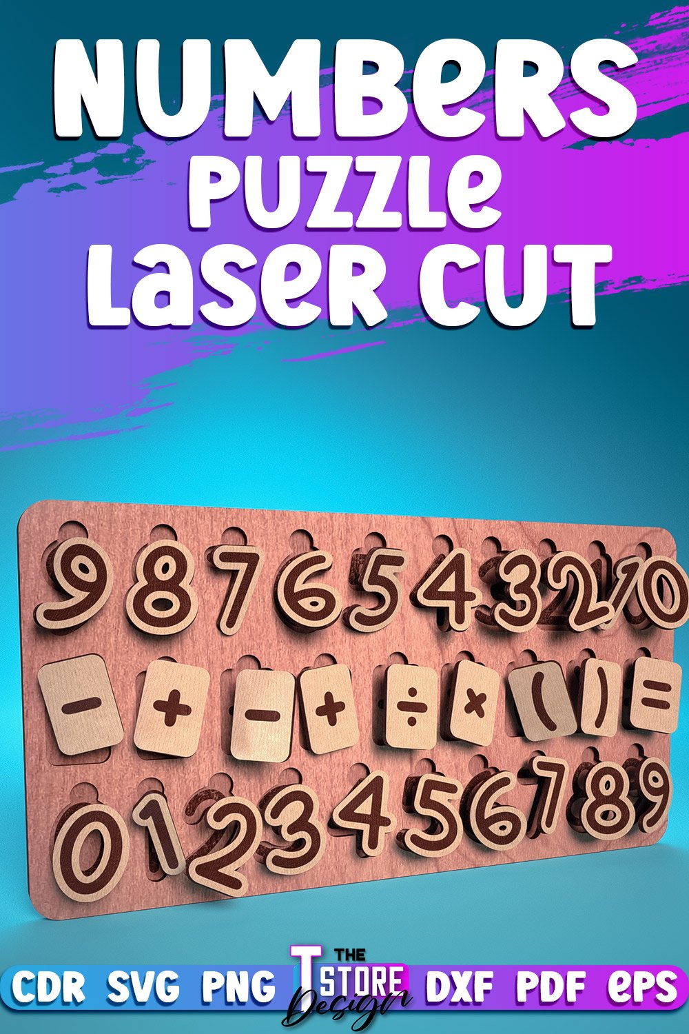 Numbers Puzzle Laser Cut SVG Bundle|School Laser SVG Design