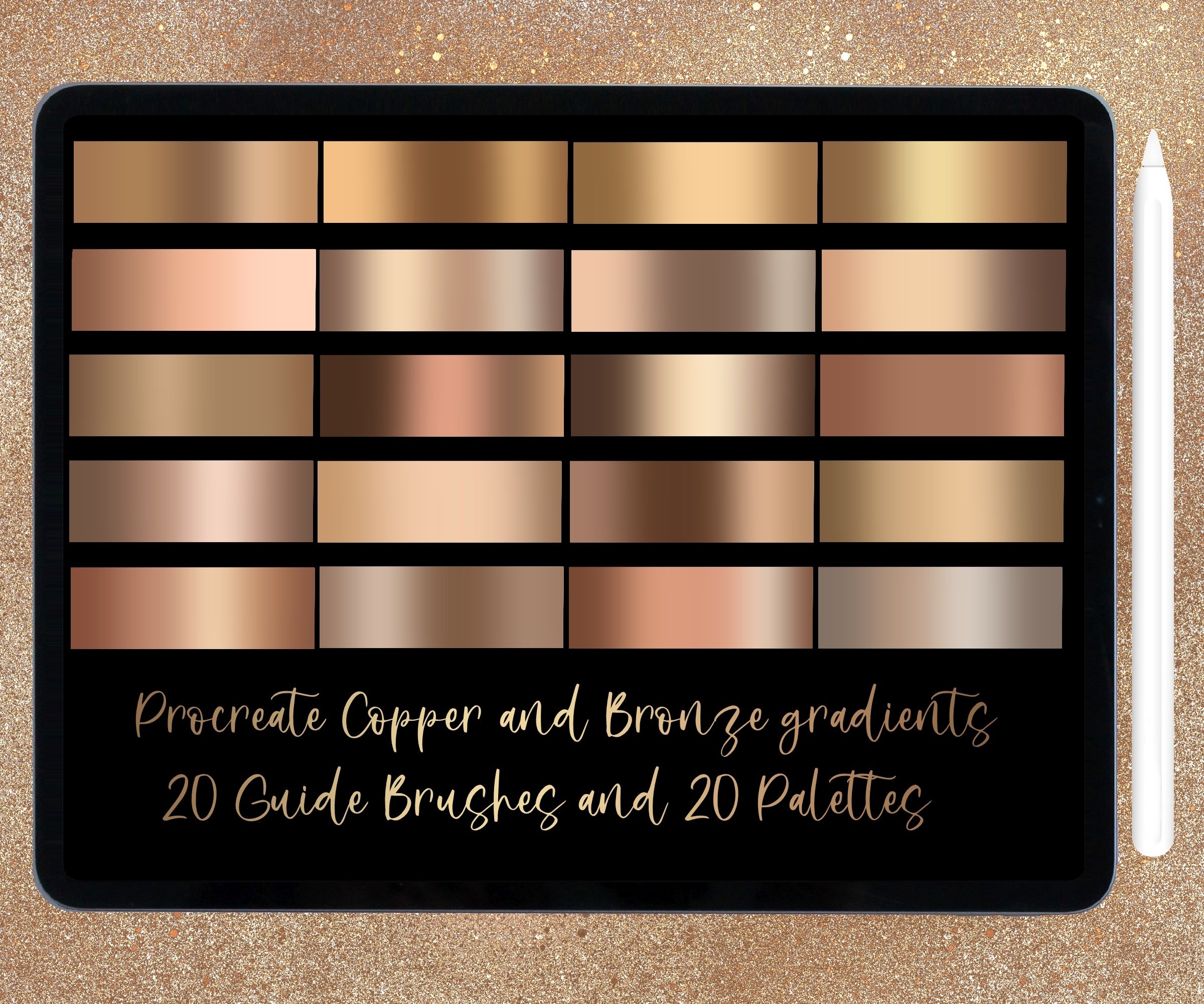 Procreate copper and bronze gradients kit