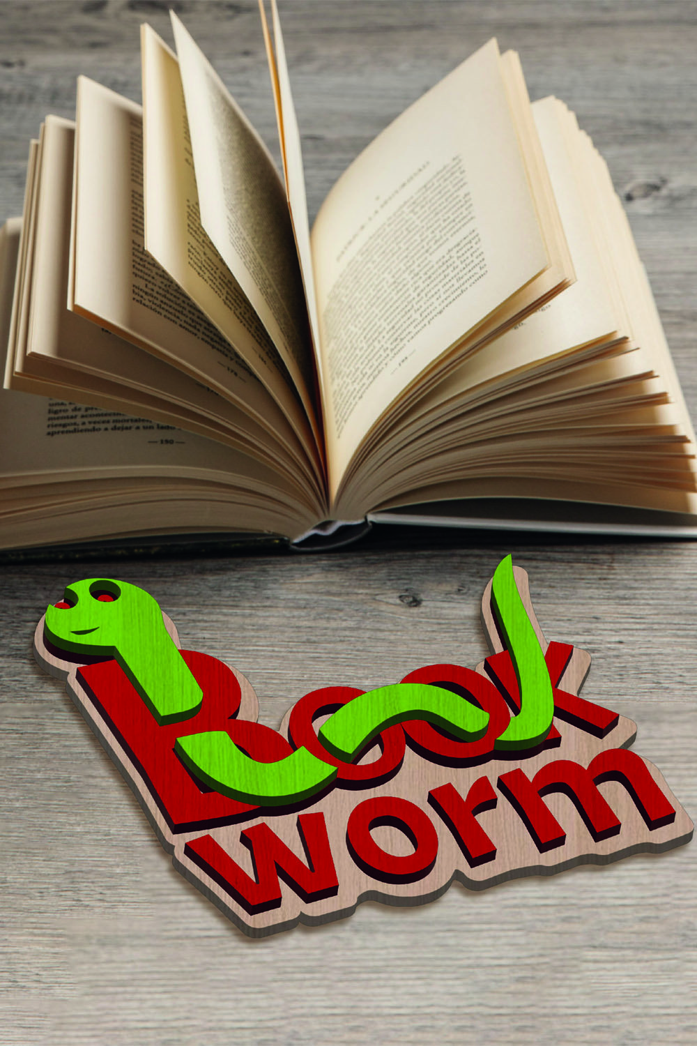 Book Worm School Laser Cut Template