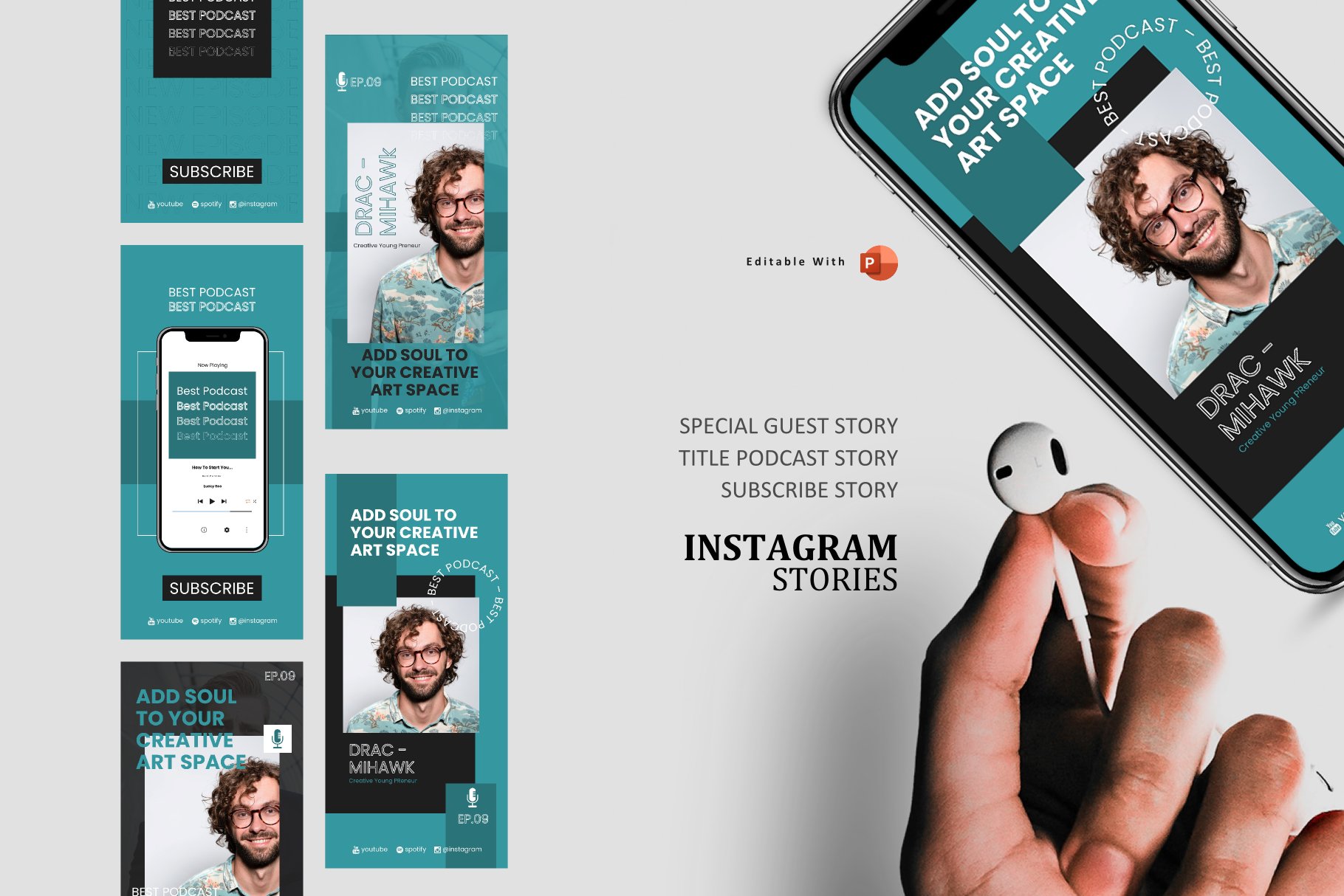 Podcast Instagram Stories and Post - Creative Young Preneur