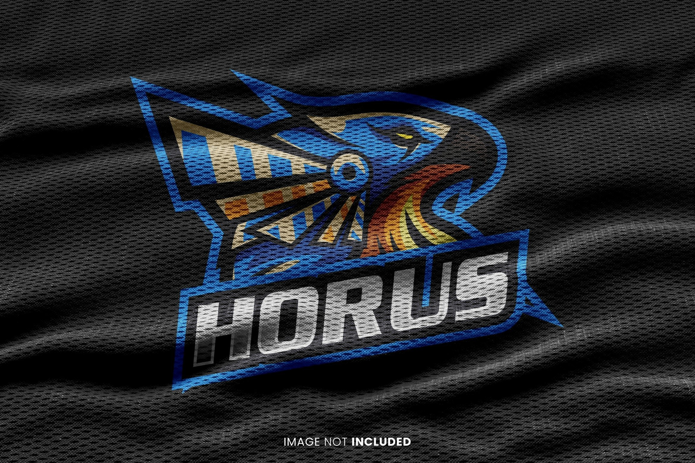 realistic black fabric logo mockup psd