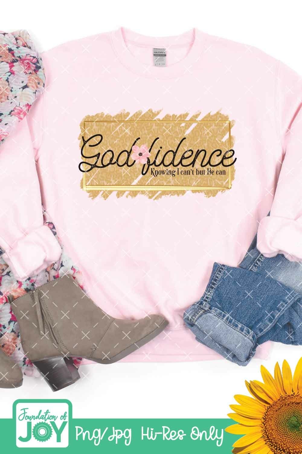 Godfidence png, Christian sublimation, Leopard print png